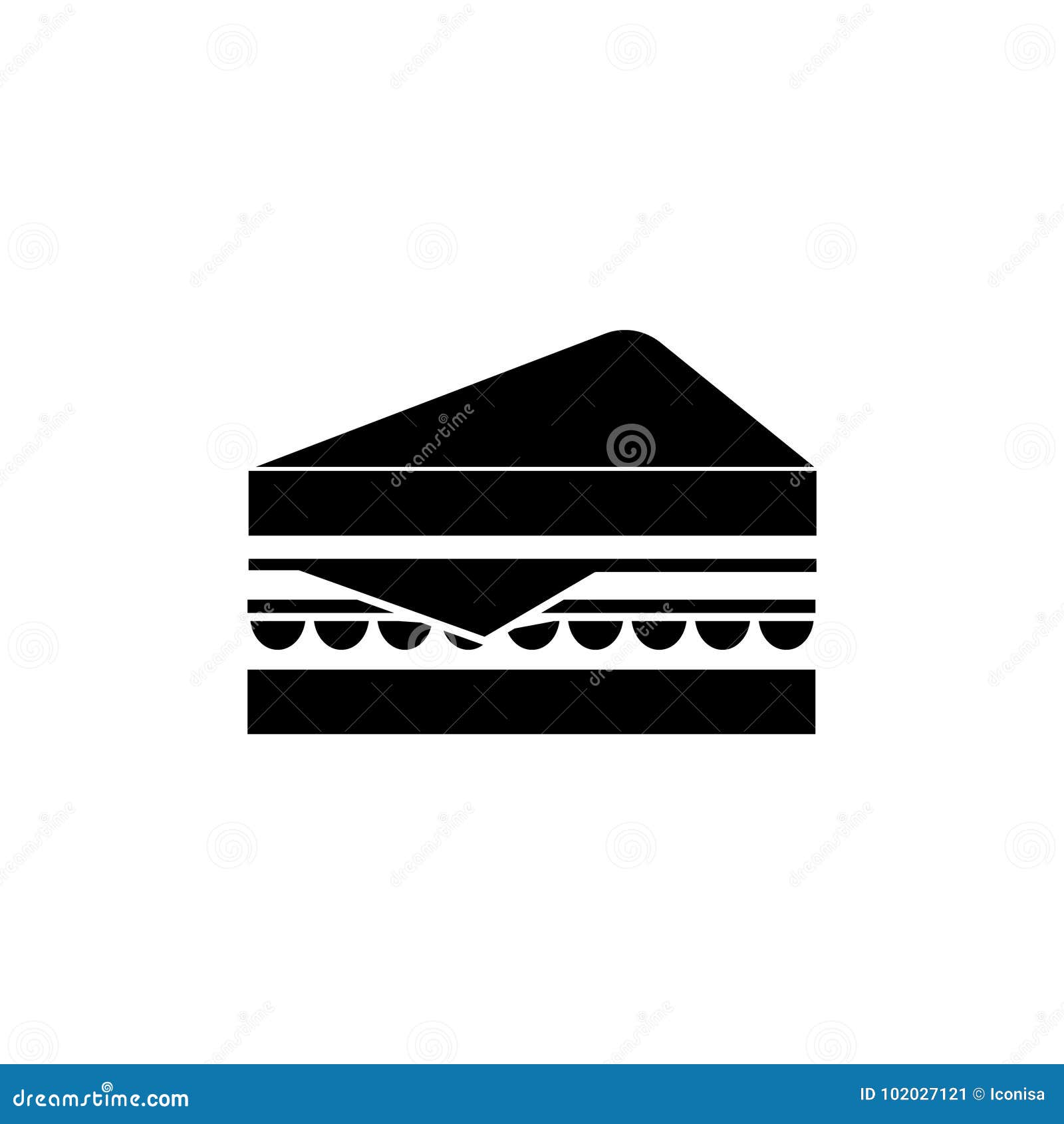 Sandwich Icon, Vector Illustration, Black Sign on Isolated Background ...