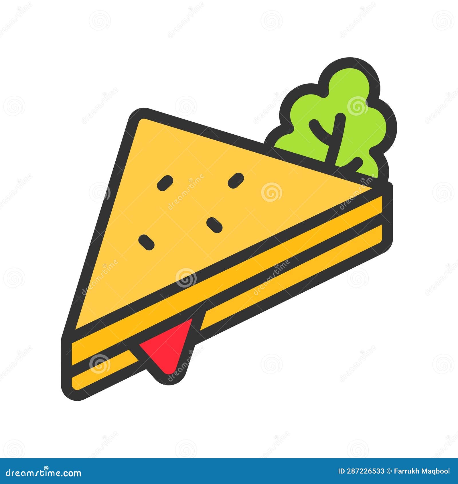 Sandwich Icon Image. stock illustration. Illustration of dessert ...