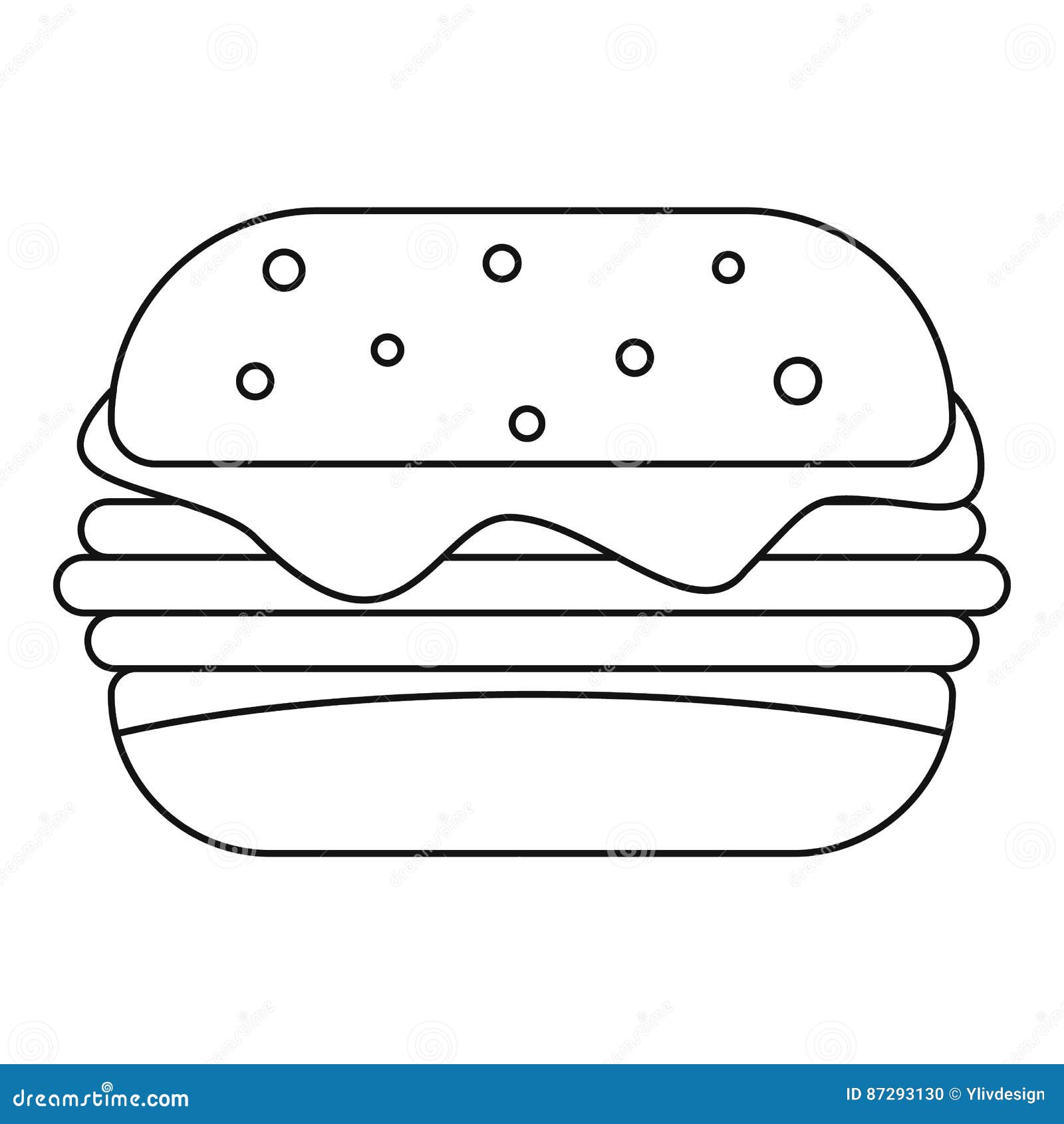 Sandwich Icon, Outline Style Stock Vector - Illustration of lettuce ...