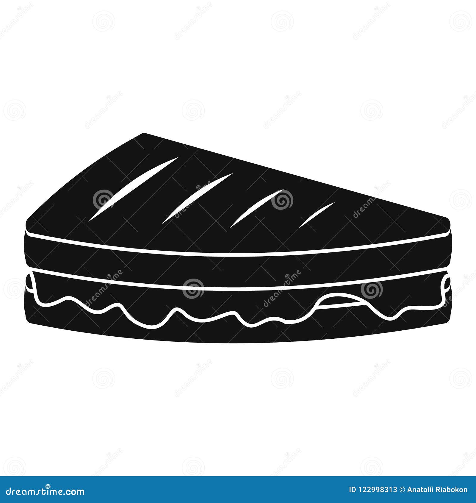 Sandwich Icon, Simple Black Style Stock Illustration - Illustration of ...