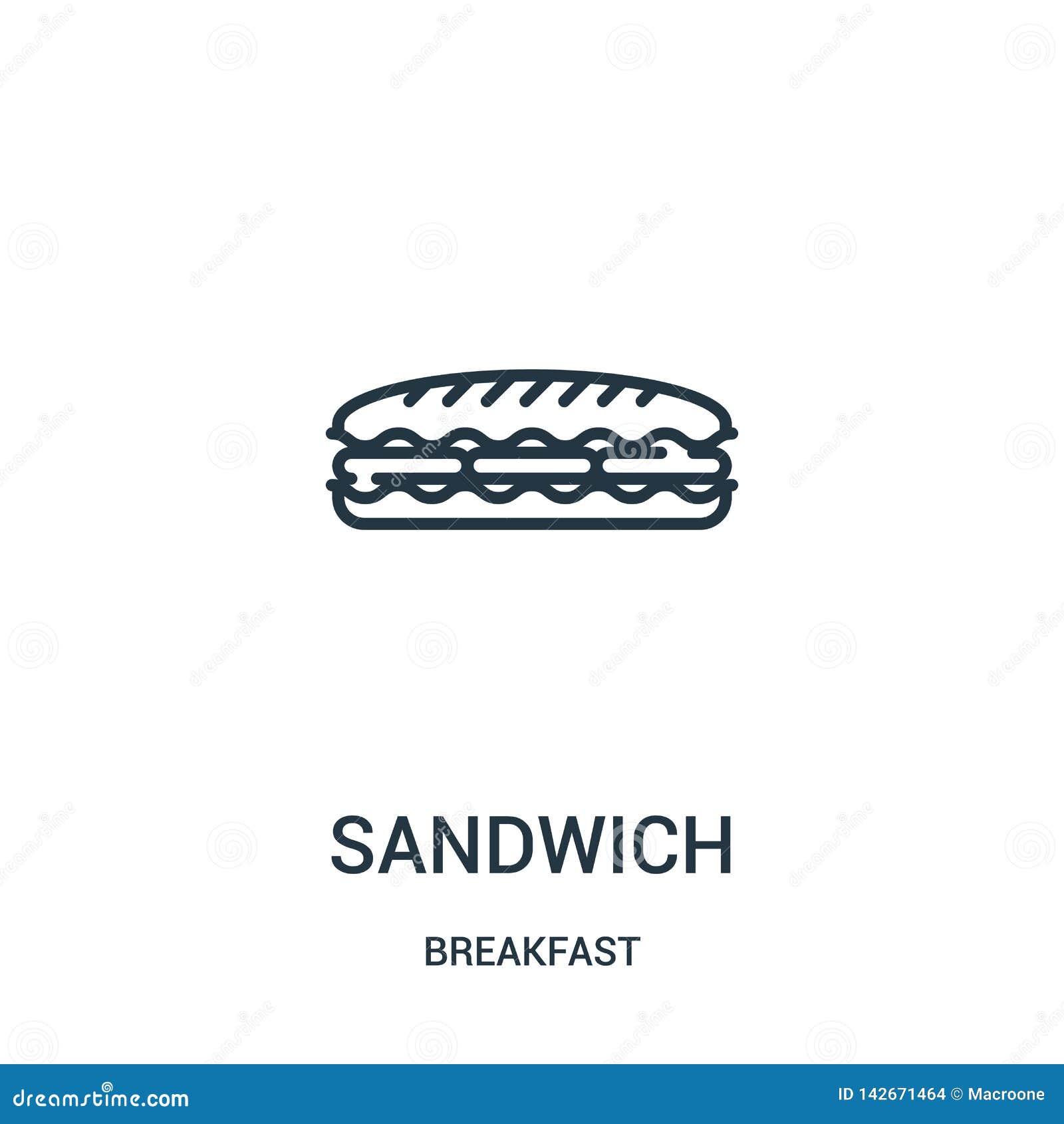 Sandwich Icon Vector from Breakfast Collection. Thin Line Sandwich ...