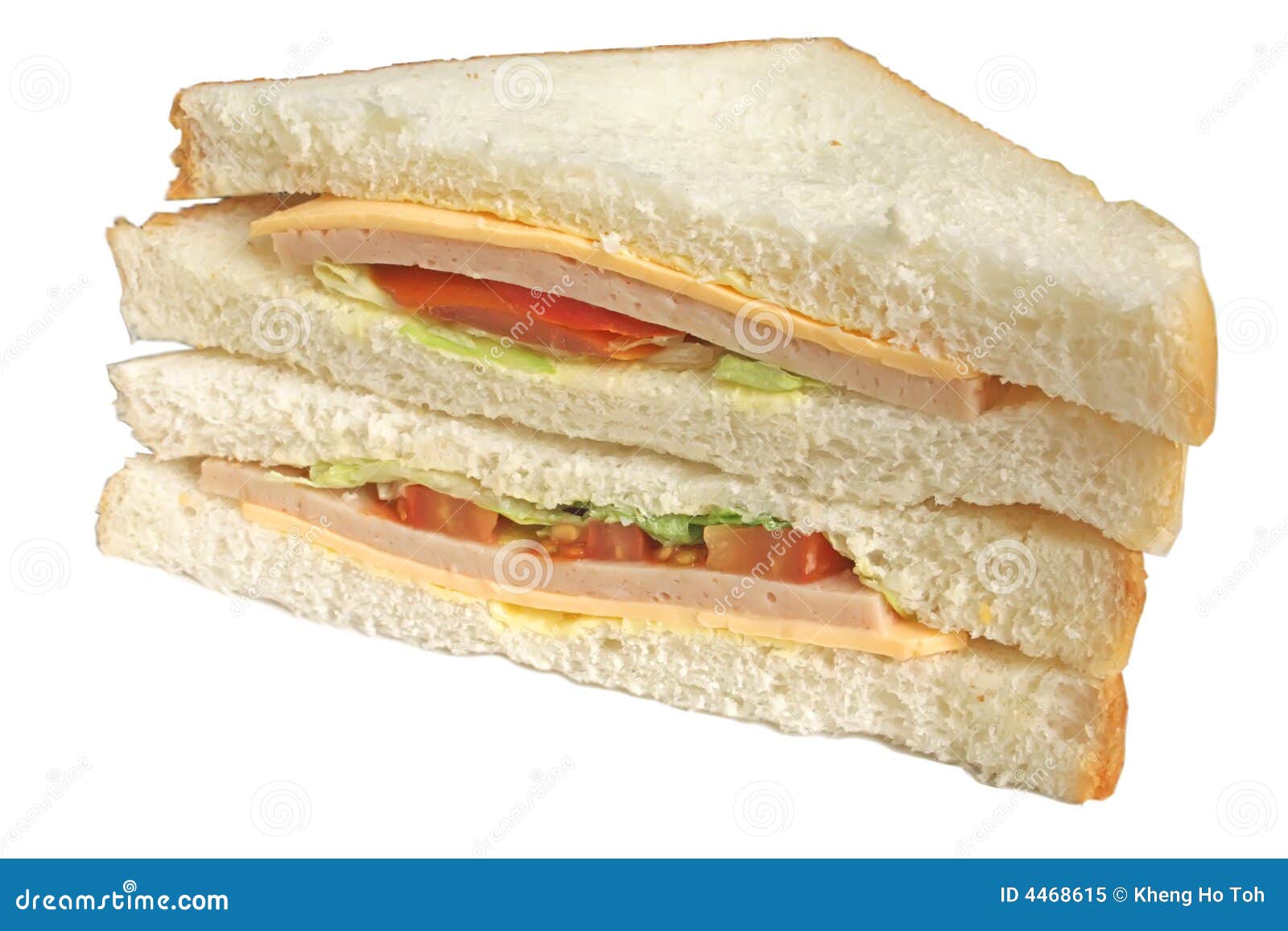 Sandwich Isolated on a White Background Stock Image - Image of butter ...