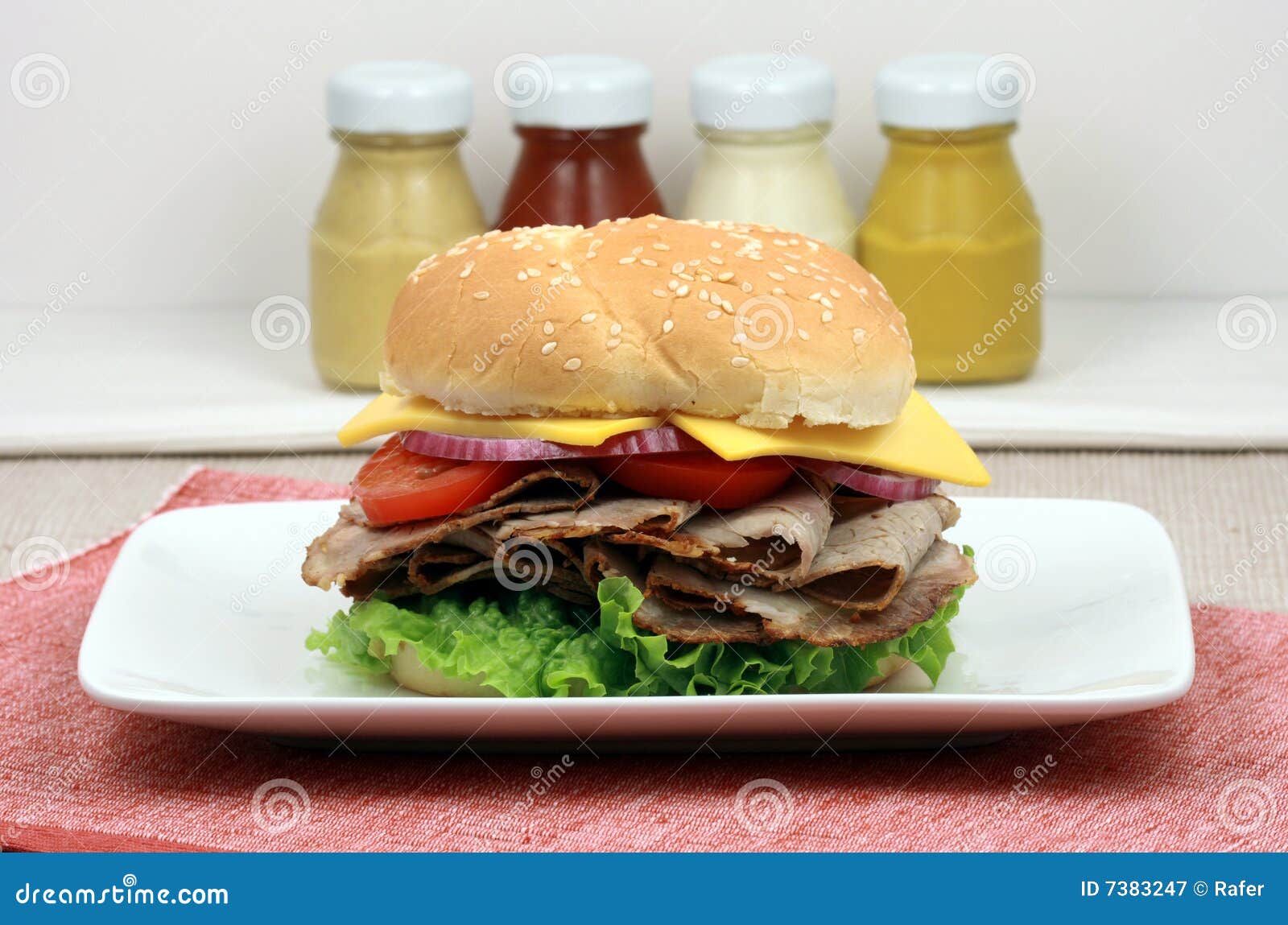 Sandwich with lamb meat stock image. Image of diet, lettuce - 7383247