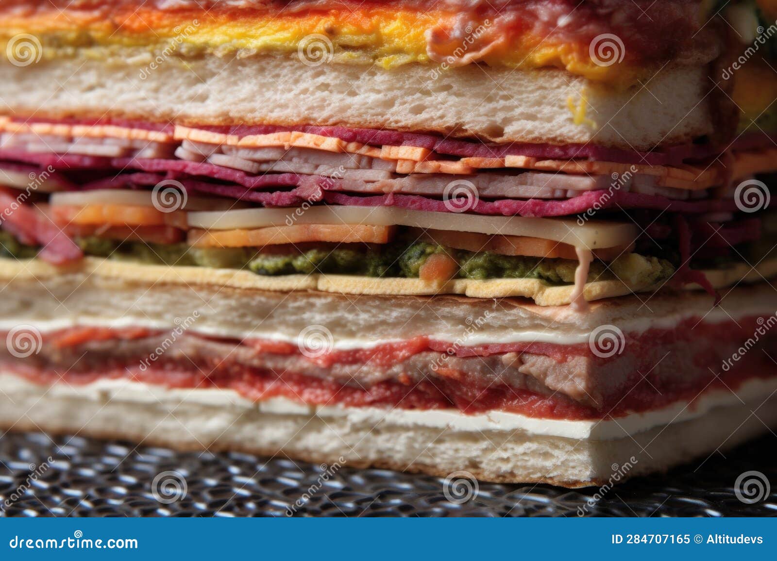 Sandwich Layers Close-up, Showcasing Texture Stock Illustration ...