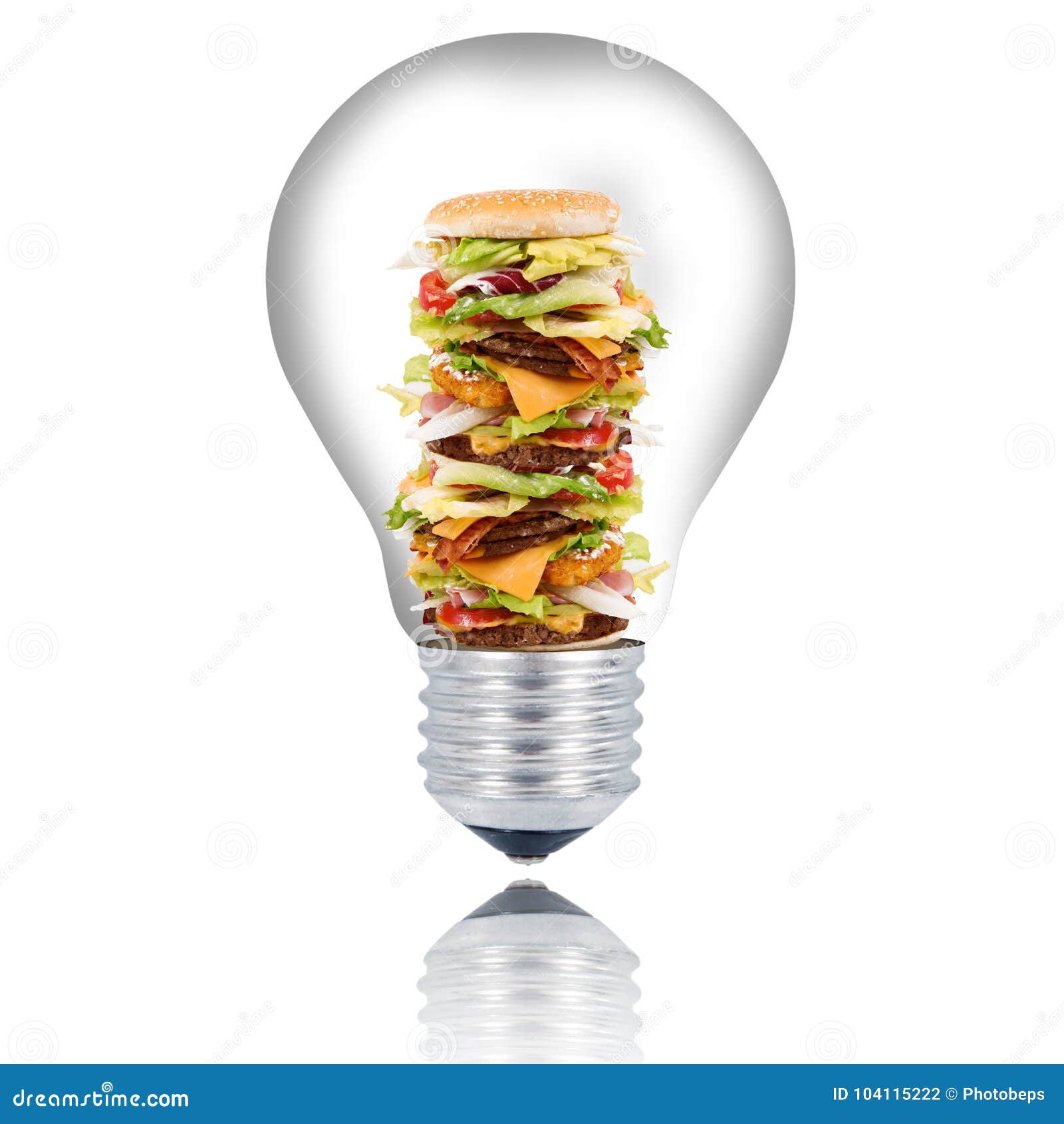 Sandwich Light Bulb on White Background Stock Photo - Image of friendly ...