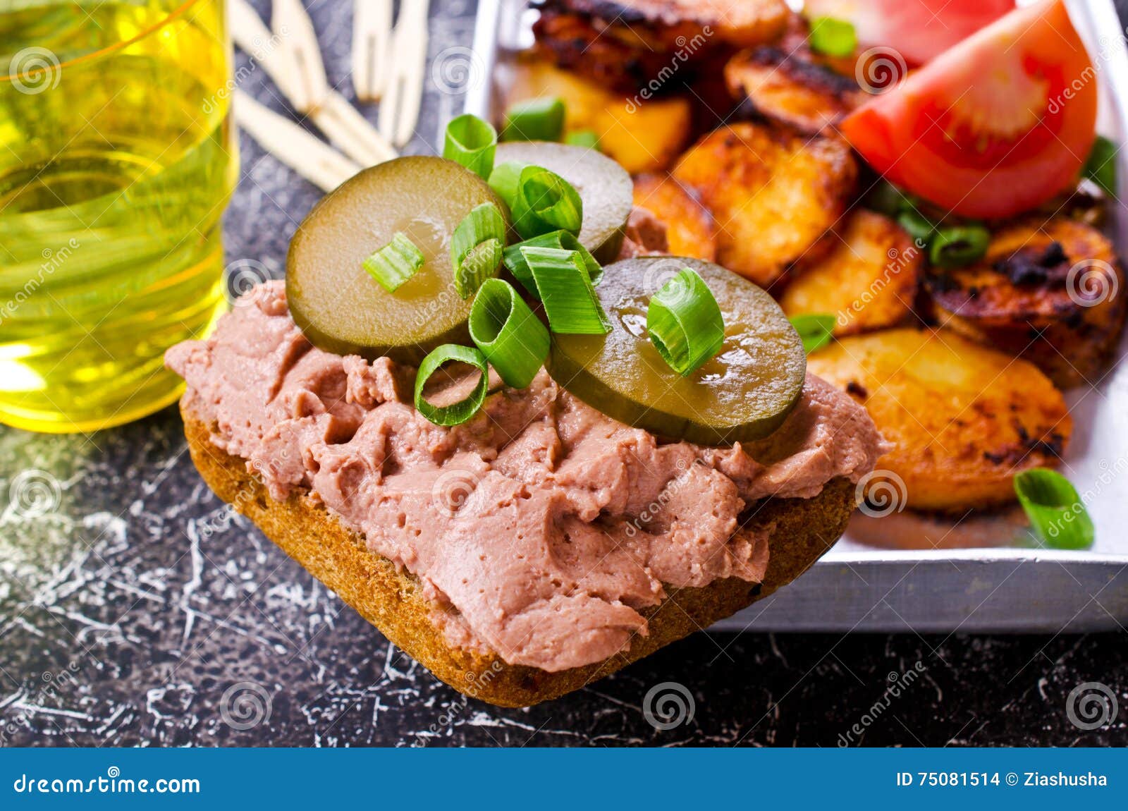 Sandwich with liver pate stock photo. Image of antipasti - 75081514