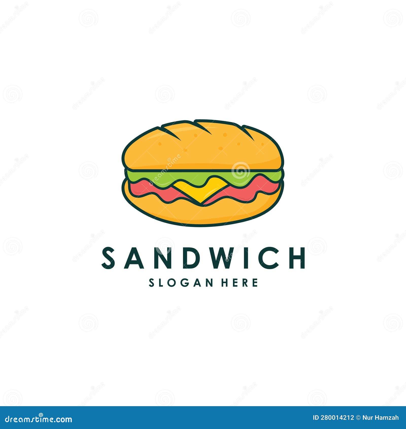 Sandwich Logo Template with Vector Concept Stock Vector - Illustration ...