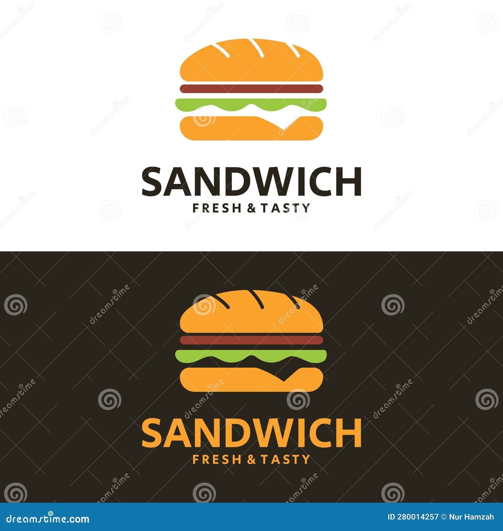 Sandwich Logo Template with Vector Concept Stock Vector - Illustration ...