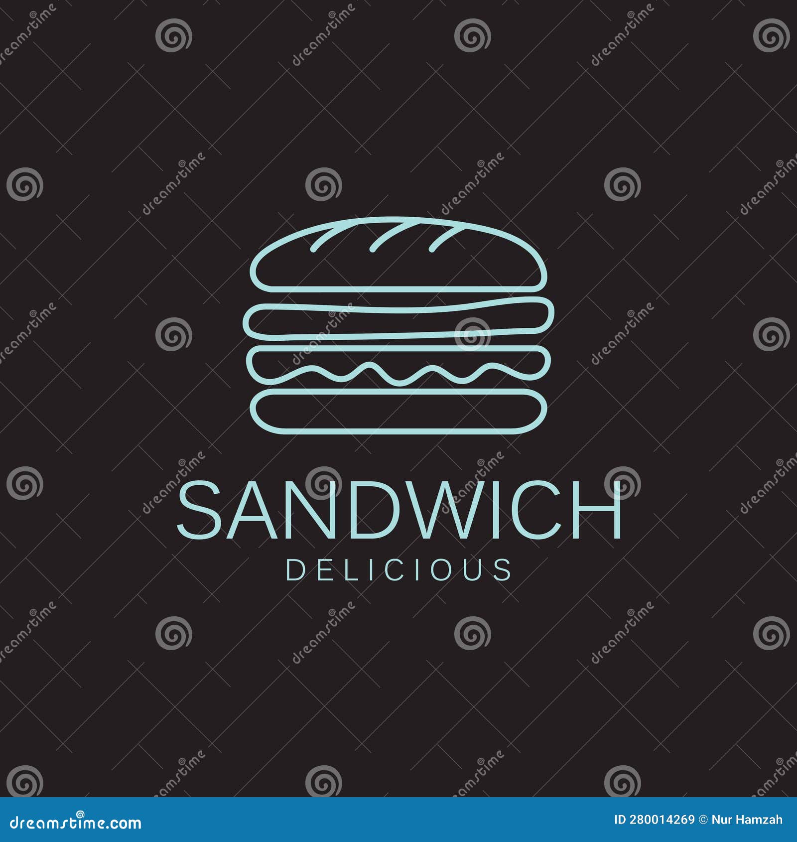 Sandwich Logo Template with Vector Concept Stock Vector - Illustration ...