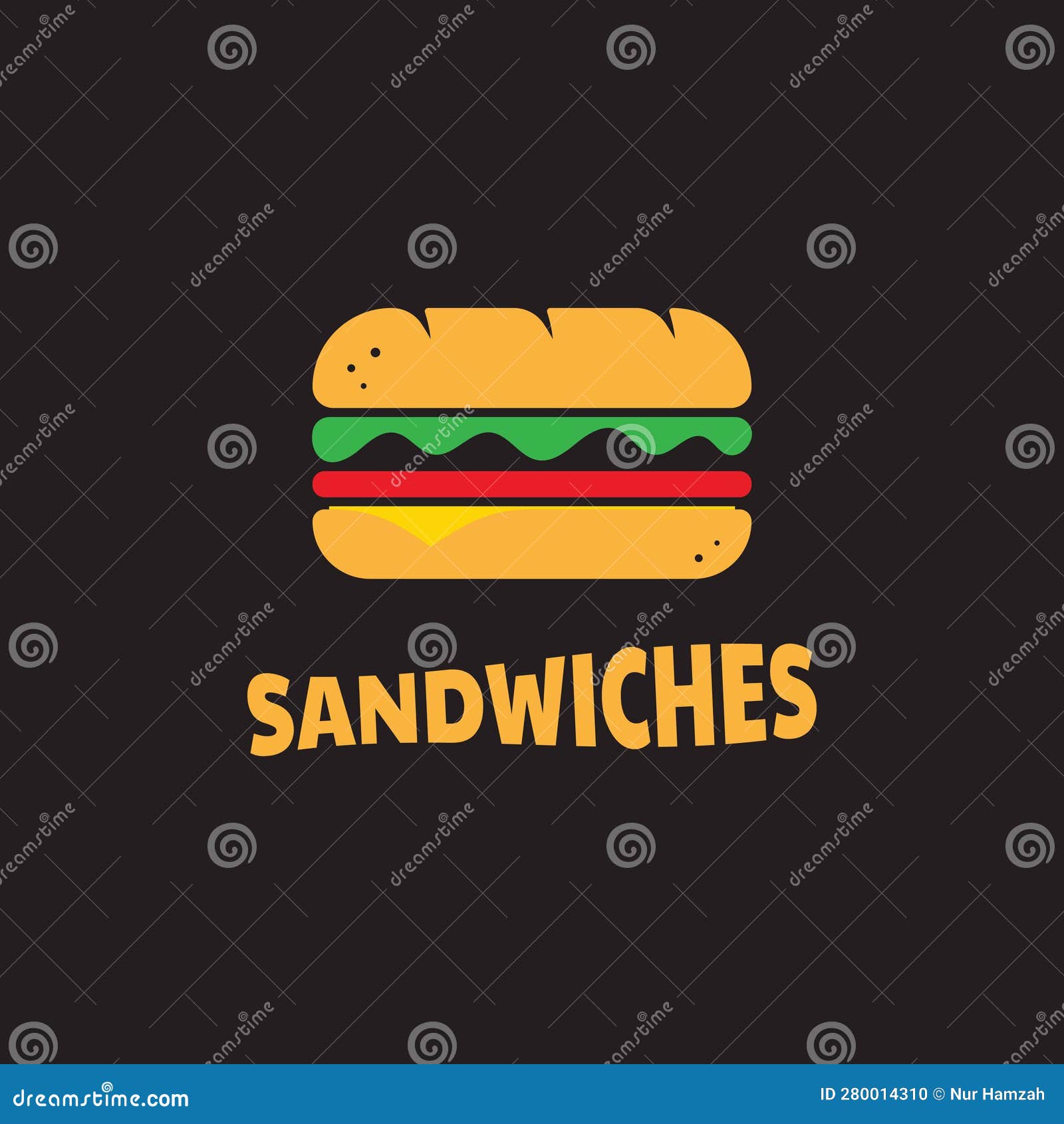 Sandwich Logo Template with Vector Concept Stock Vector - Illustration ...