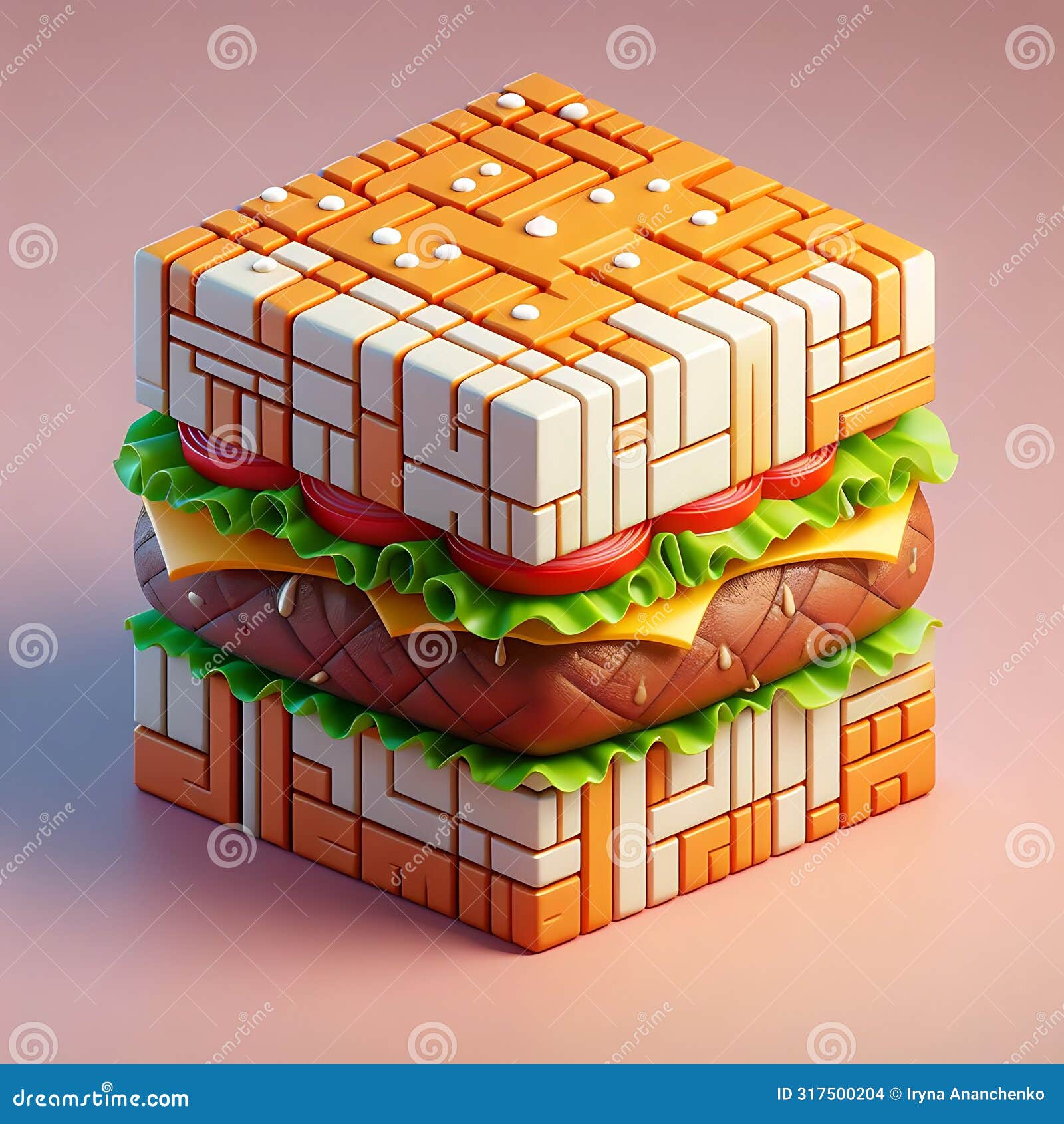 Sandwich with Meat, Cheese and Vegetables Stock Illustration ...