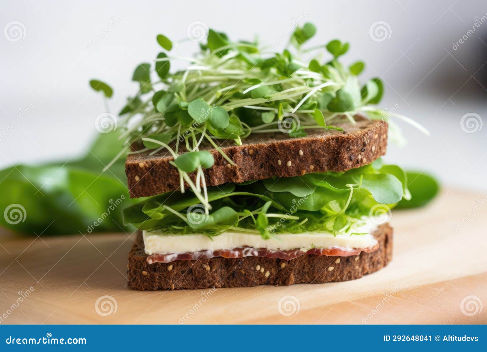 Sandwich with Microgreens, Cucumber, and Cream Cheese Stock Image ...