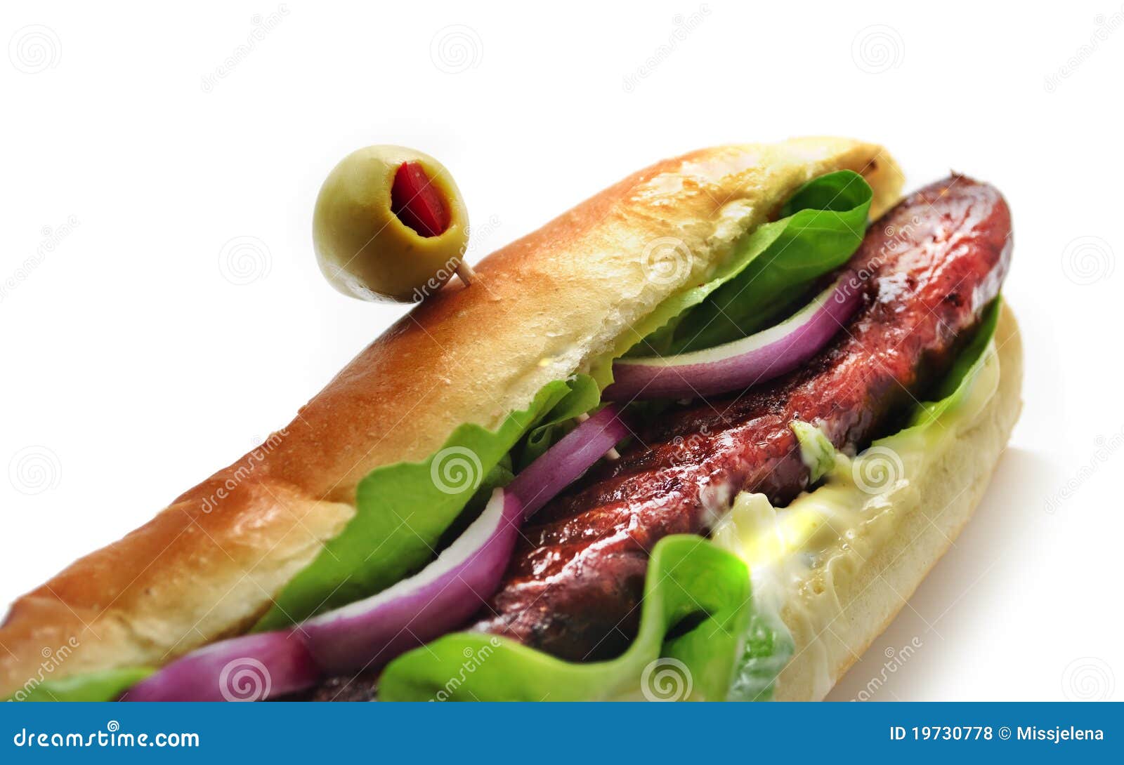 Sandwich mit Wurst stockfoto. Bild von abendessen, frühstück - 19730778
