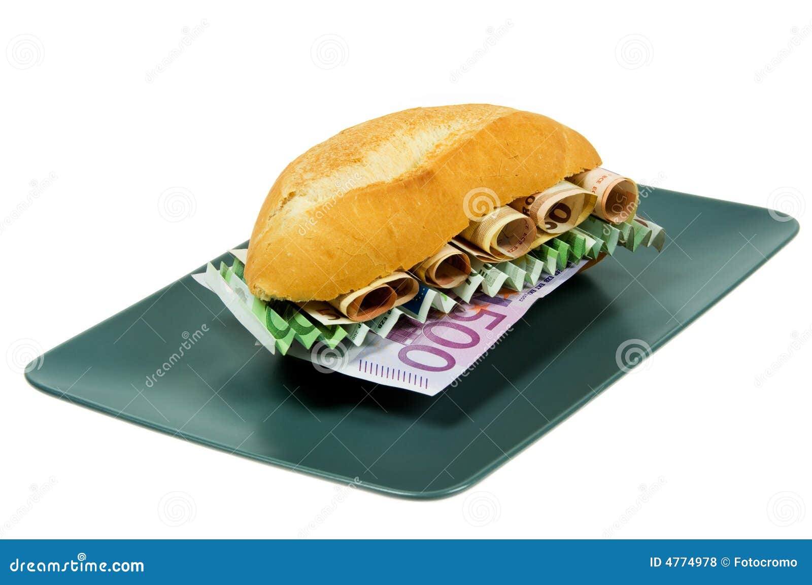 Sandwich with money stock photo. Image of financial, business - 4774978