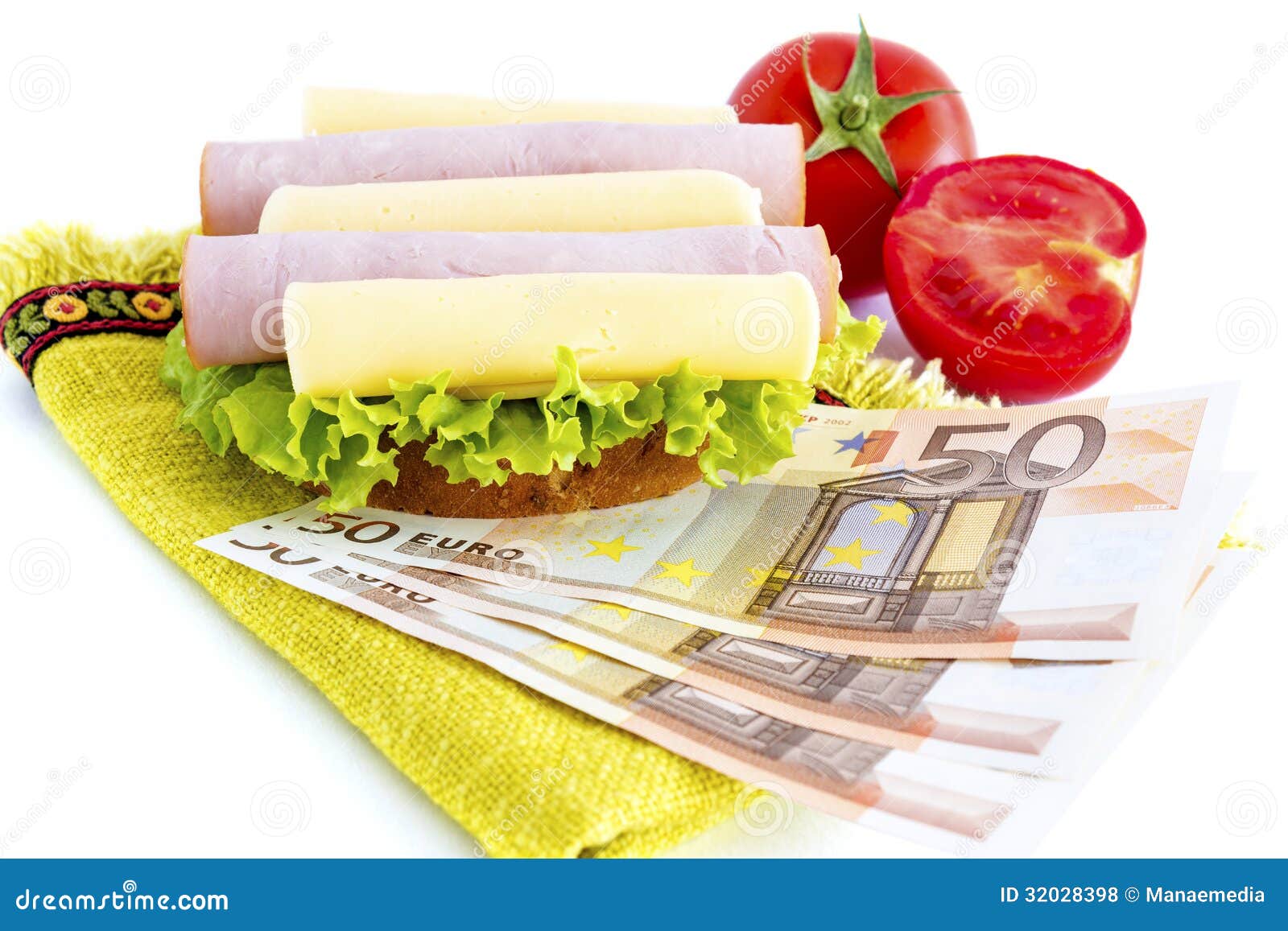 Sandwich and money stock photo. Image of bread, drink - 32028398