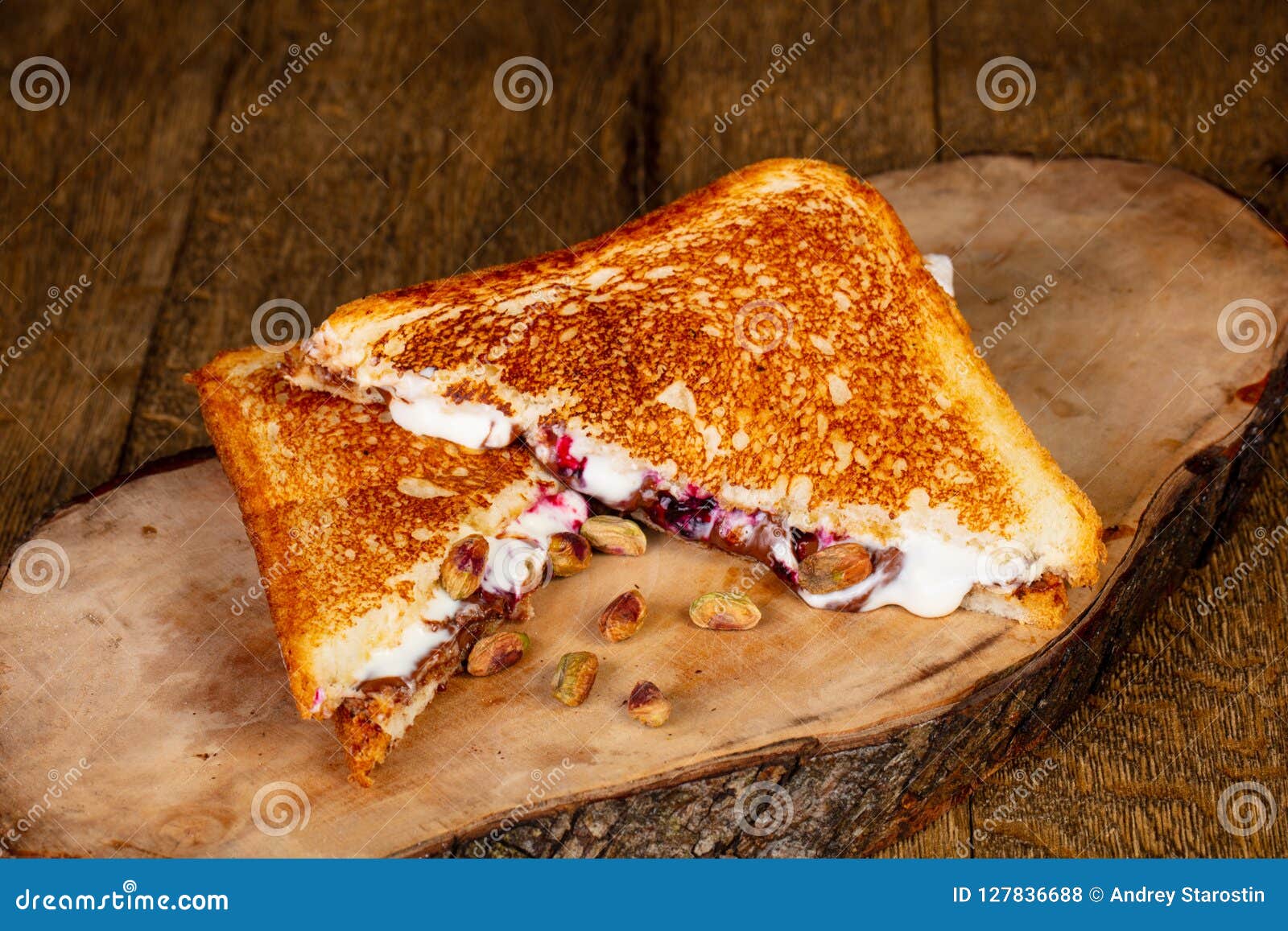 Sandwich with nutella stock photo. Image of healthy - 127836688