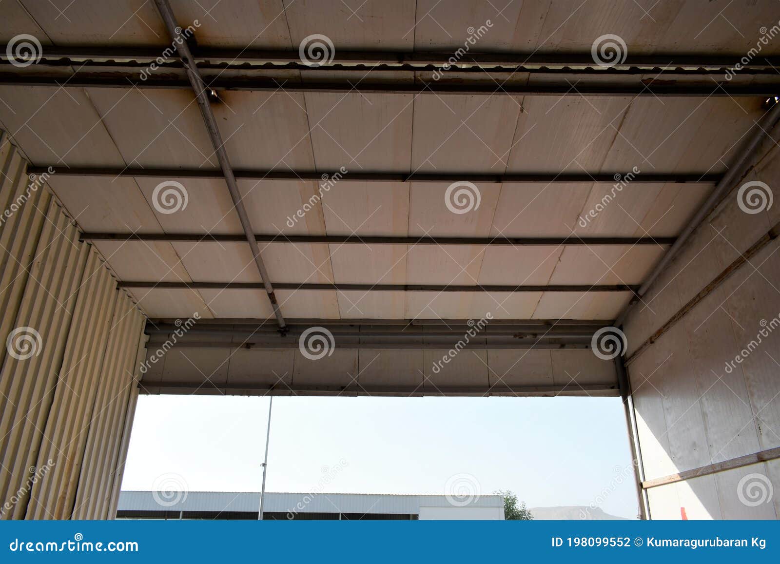 Sandwich Panel. Industrial Warehouse Construction and Interior View of ...