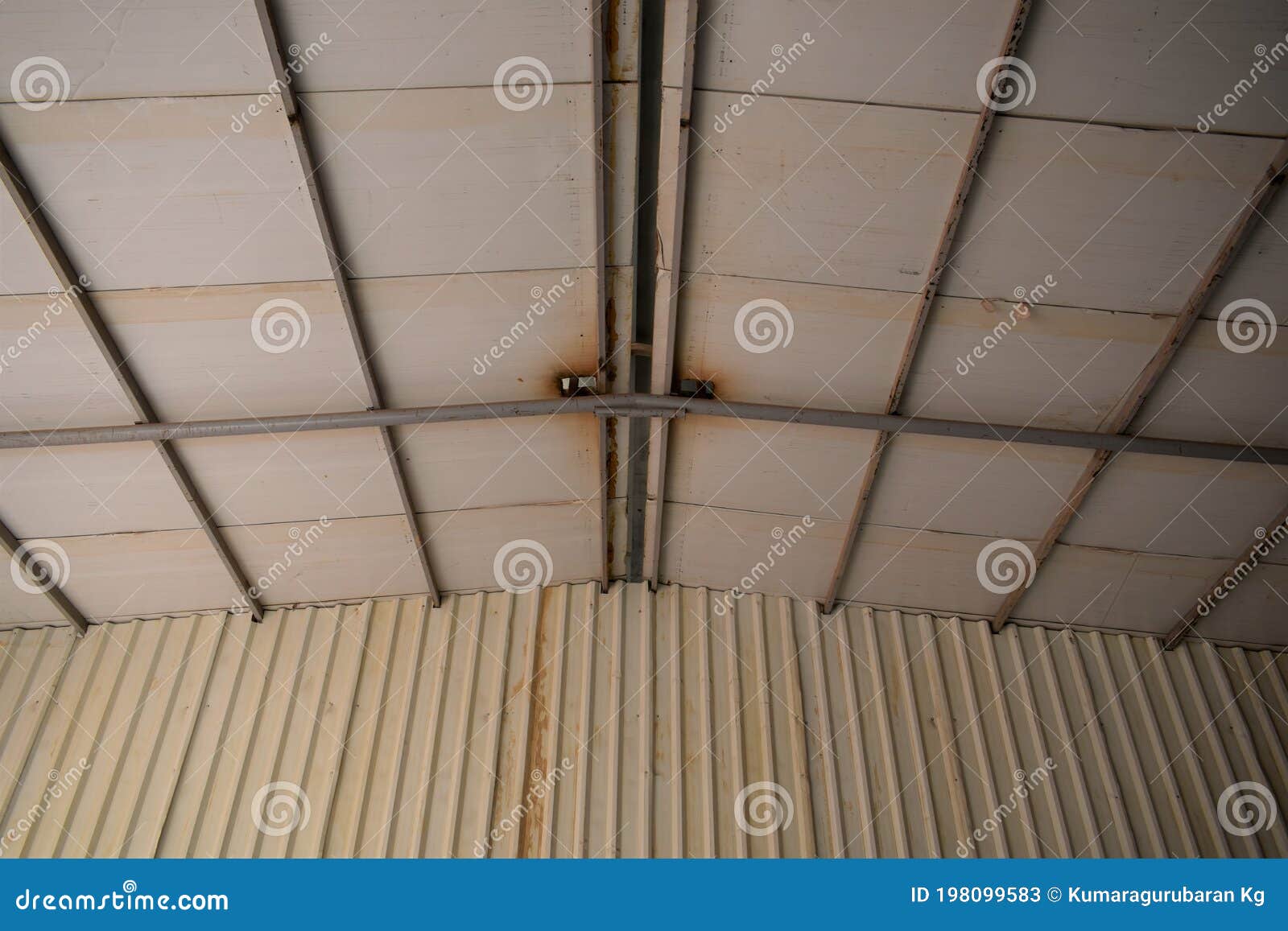Sandwich Panel. Industrial Warehouse Construction and Interior View of ...