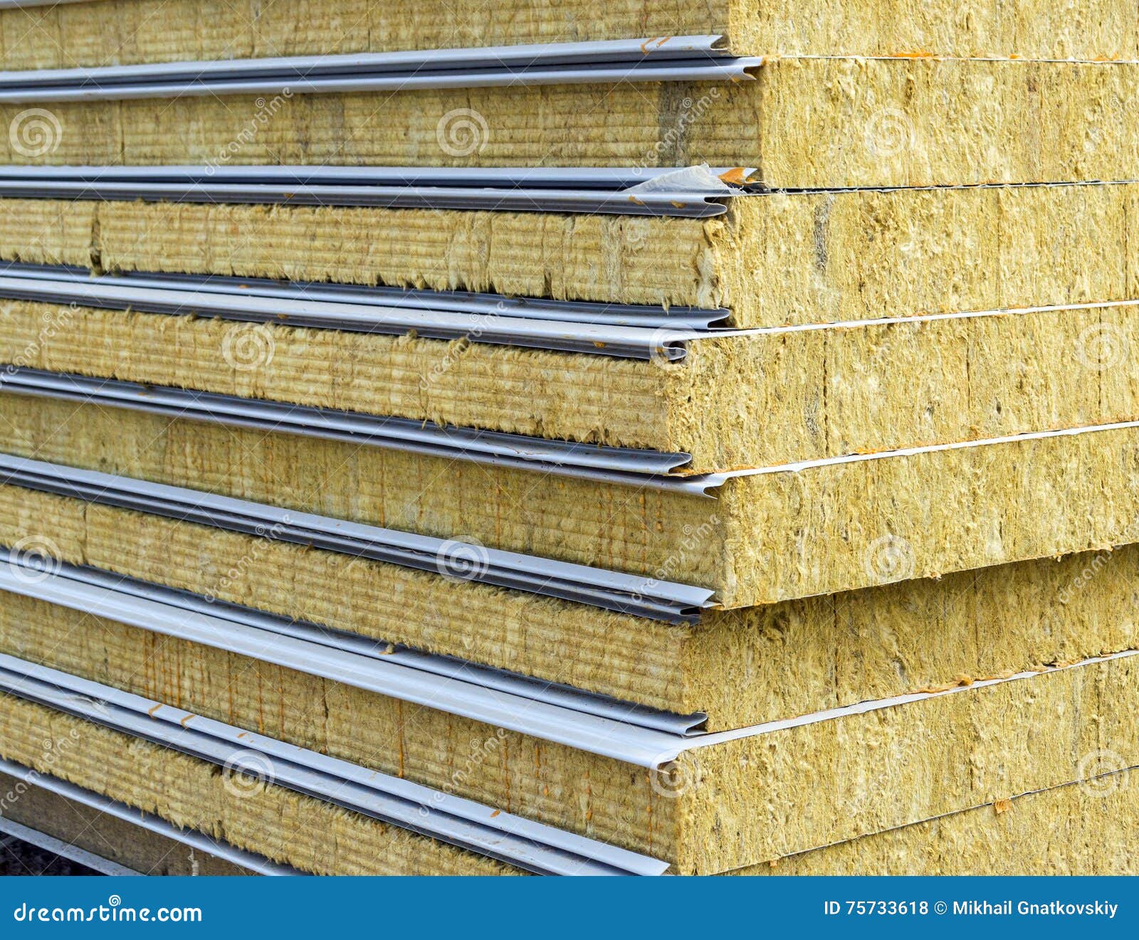 Echo Absorber Sandwich Panel For Wall. Background Of Yellow Finishing ...