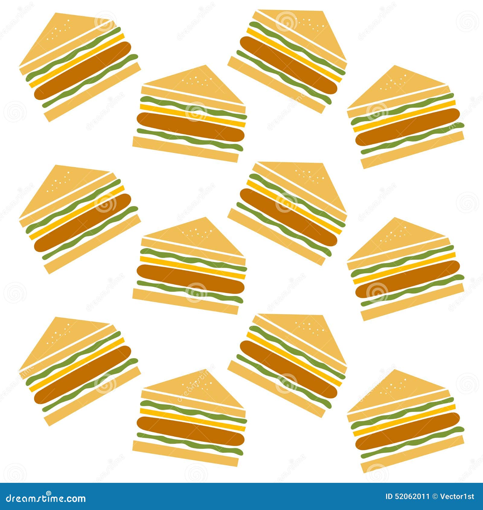 Sandwich pattern stock vector. Illustration of ketchup - 52062011