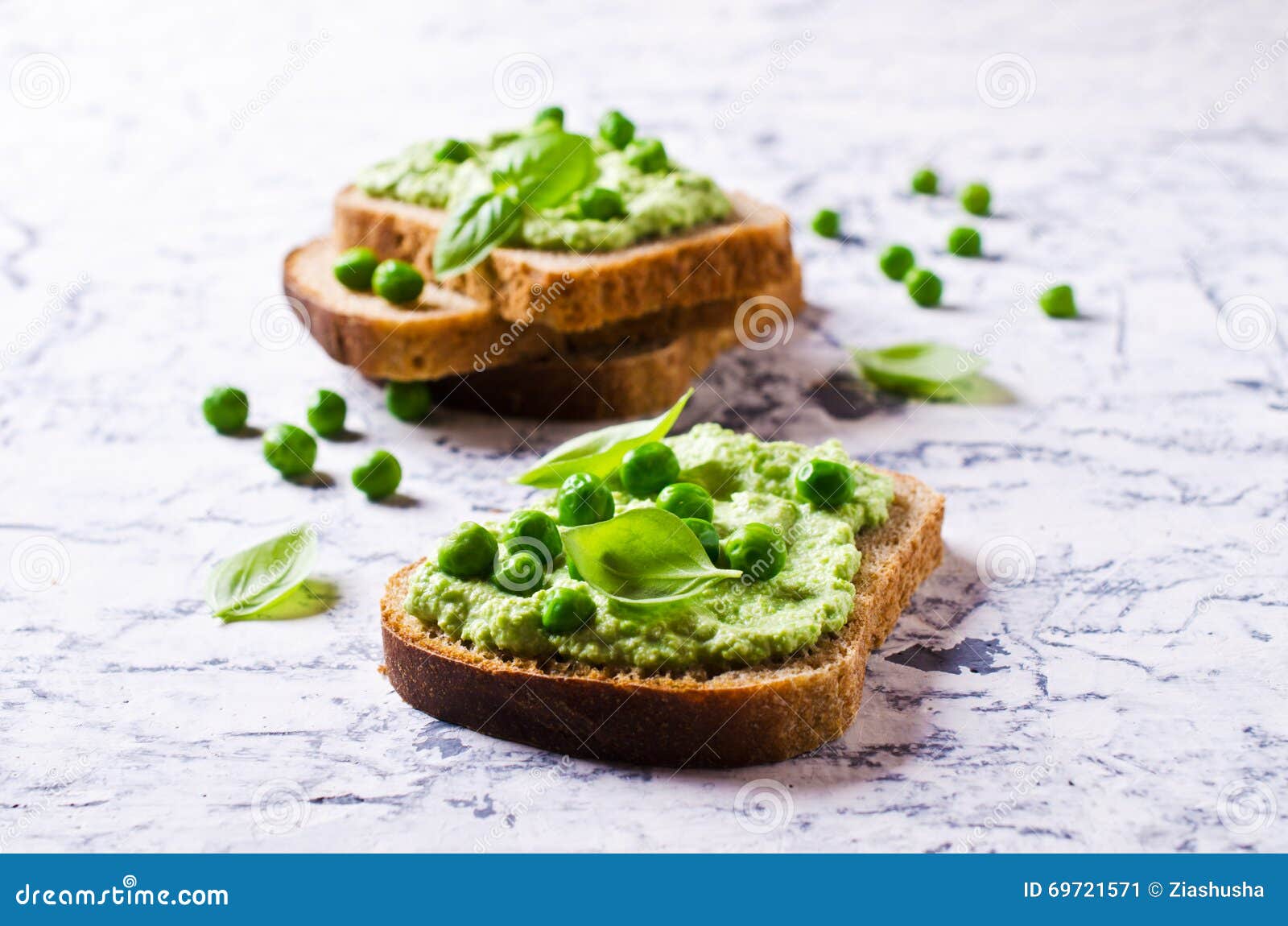 Sandwich with pea puree stock image. Image of lunch, healthy - 69721571