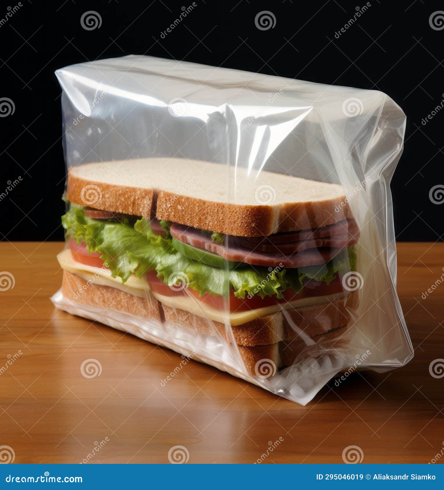 A Sandwich in a Plastic Bag Stock Image - Image of cucumber, wooden ...
