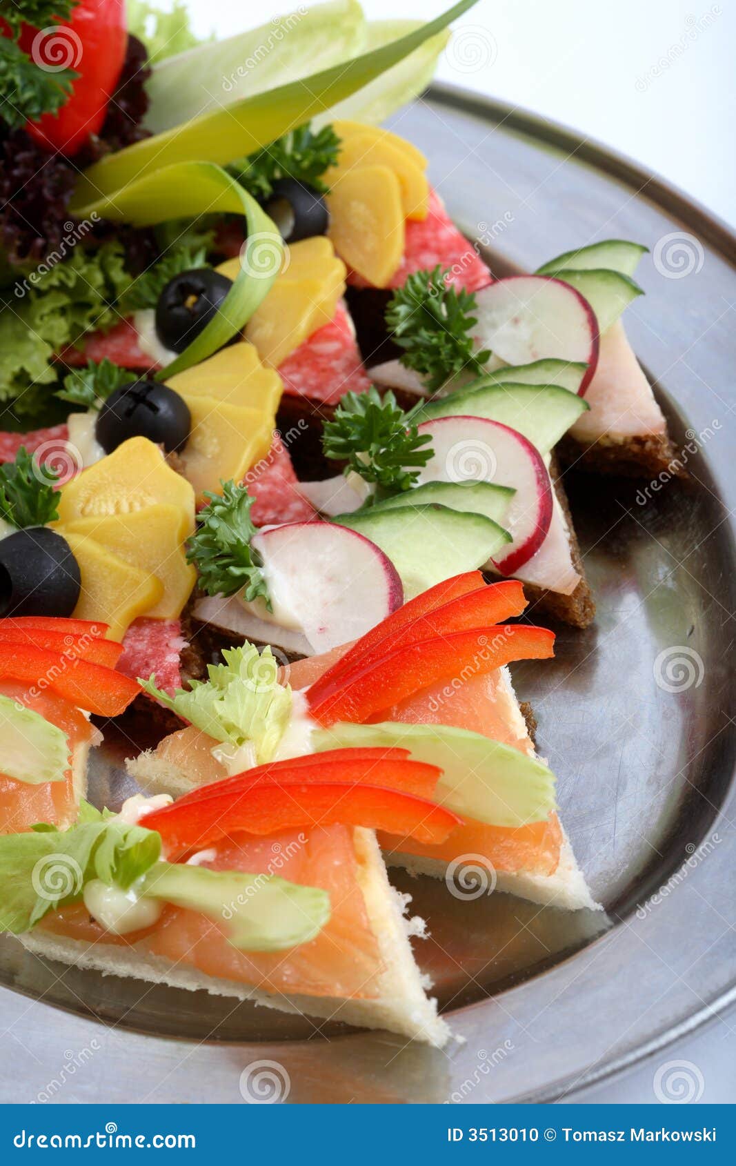 Sandwich platter stock photo. Image of food, triangles - 3513010