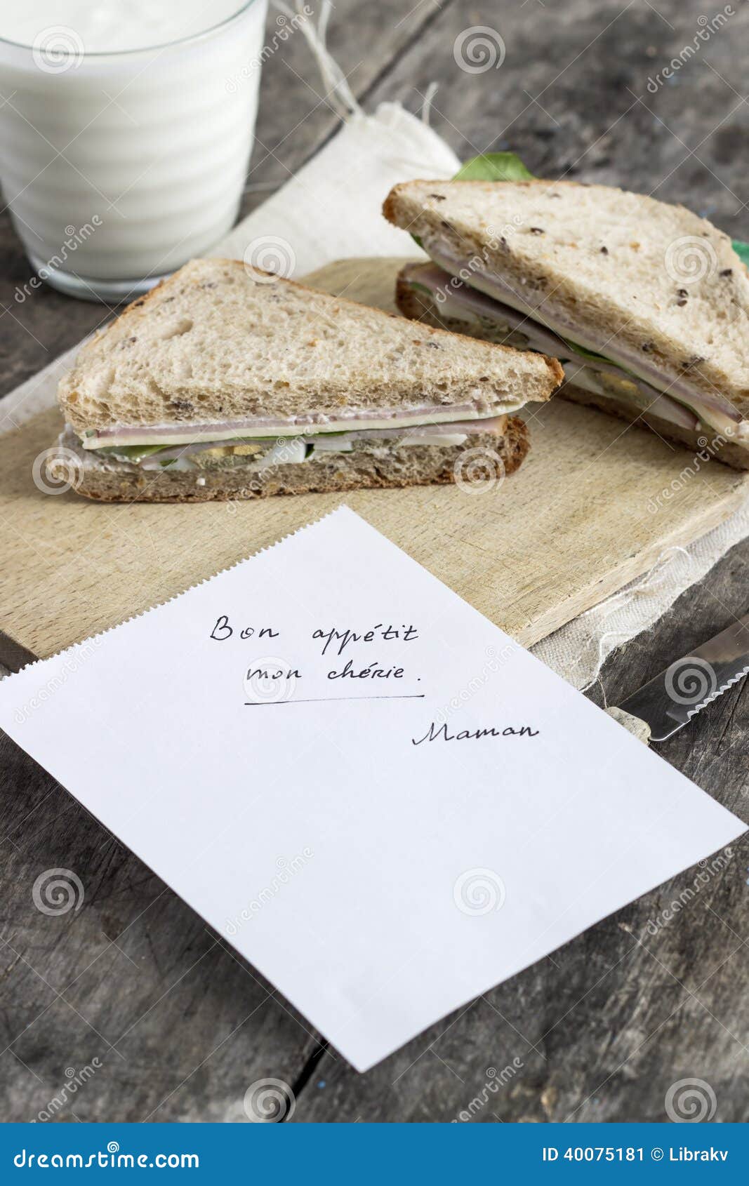 Sandwich with post it note stock image. Image of colour - 40075181