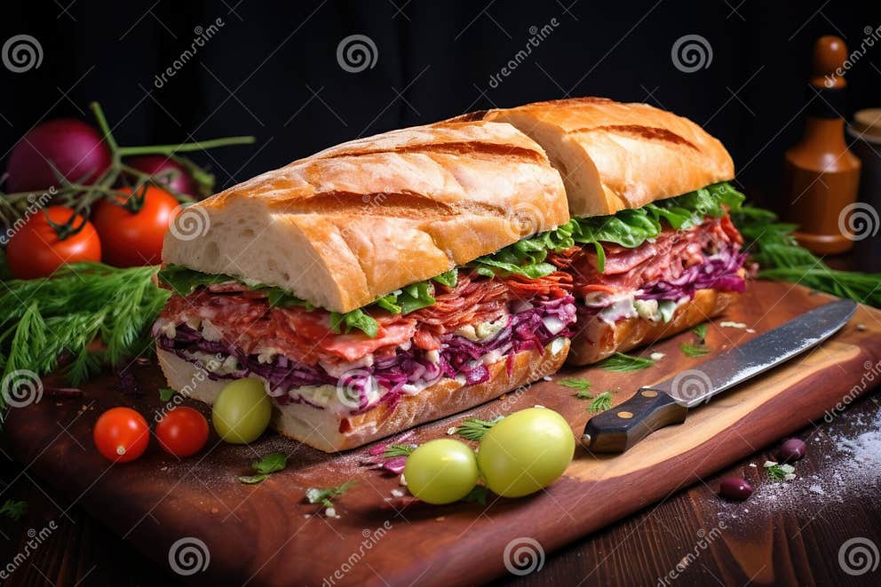 Sandwich Preparation Process with Step-by-step Ingredients Stock Image ...