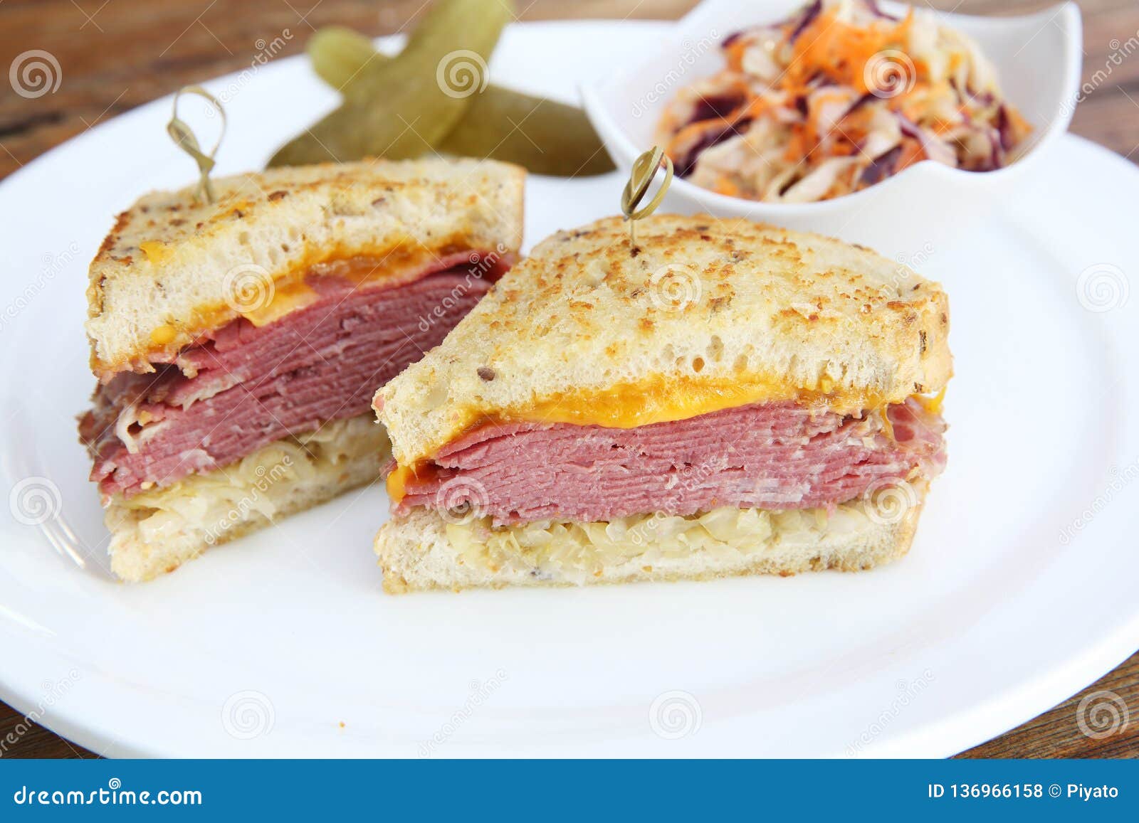 Sandwich with Roast Beef Pastrami Stock Photo - Image of food, gourmet ...