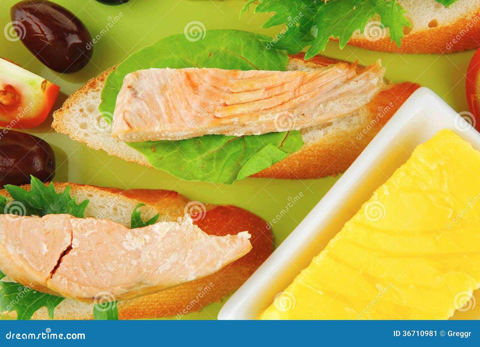 Sandwich with Salmon Chunks Stock Image - Image of healthy, freshness ...