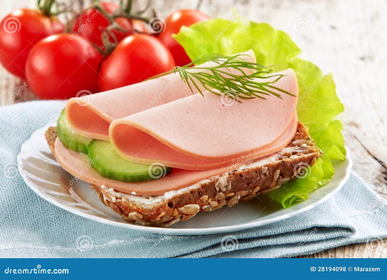 Sandwich with Sausage Slices Stock Photo - Image of prepared, sausage ...