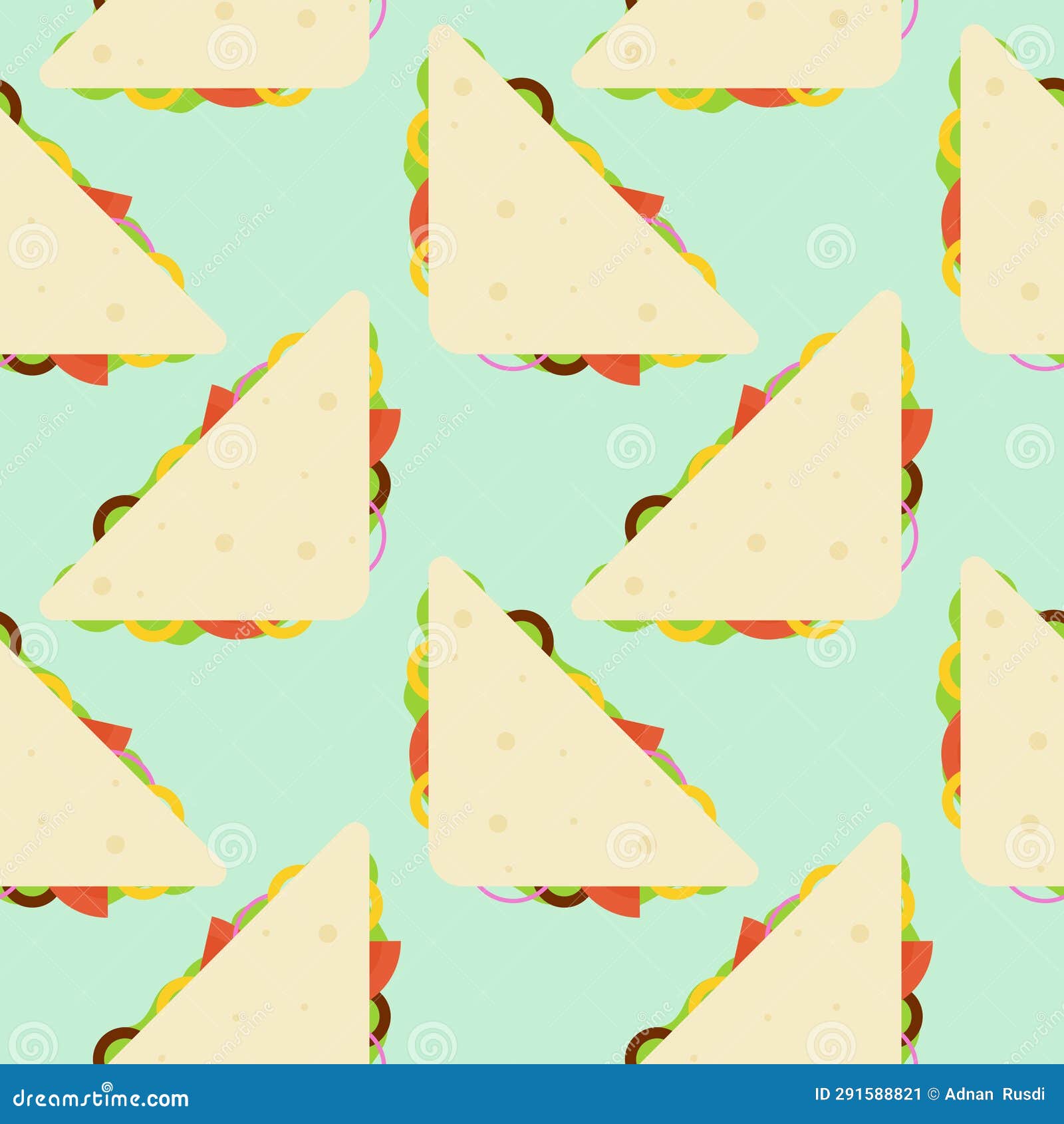 Sandwich Seamless Pattern Background Vector Design Stock Illustration ...