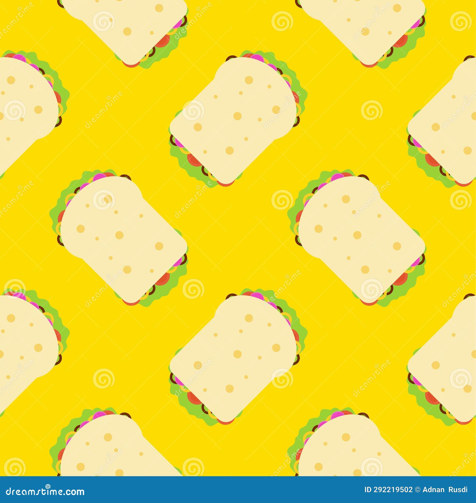 Sandwich Seamless Pattern Vector Illustration Stock Illustration ...