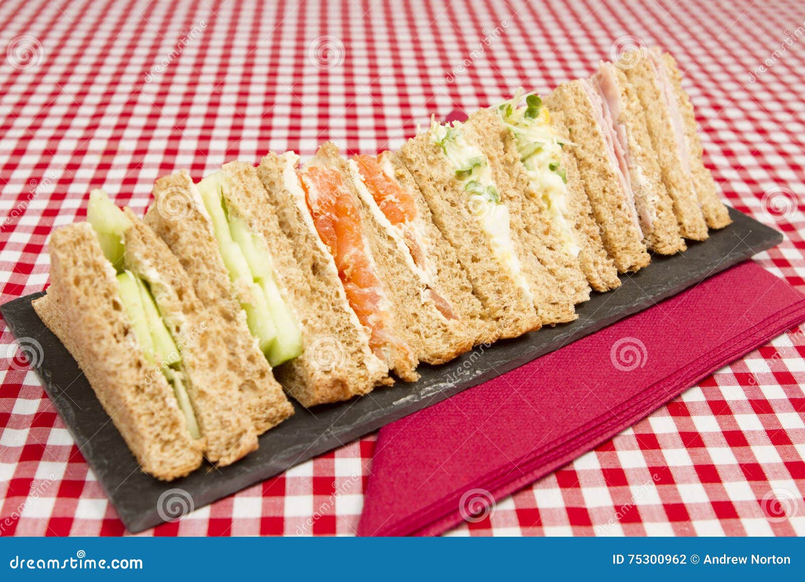 Sandwich selection stock photo. Image of salad, open - 75300962