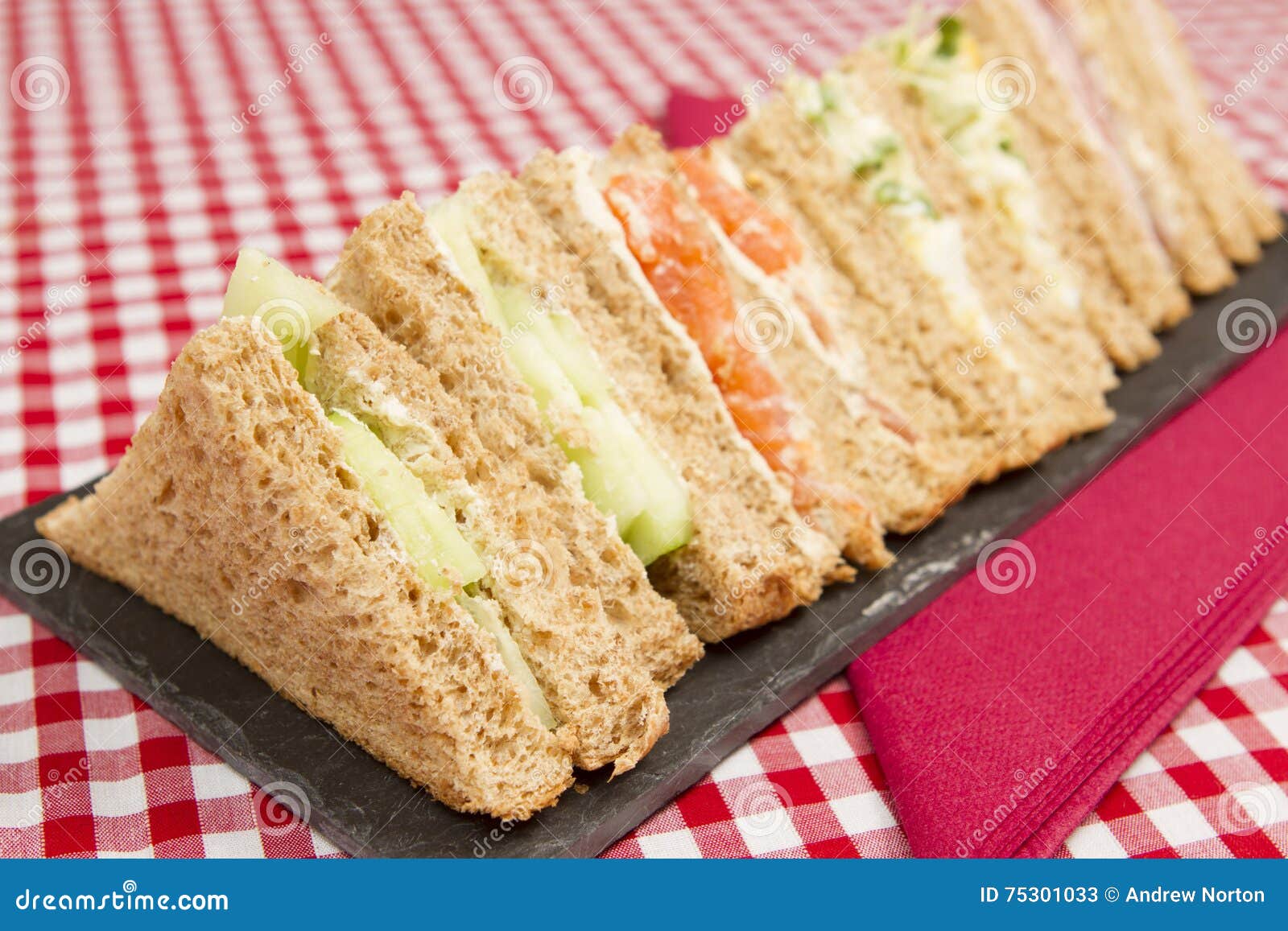Sandwich selection stock image. Image of cream, party - 75301033