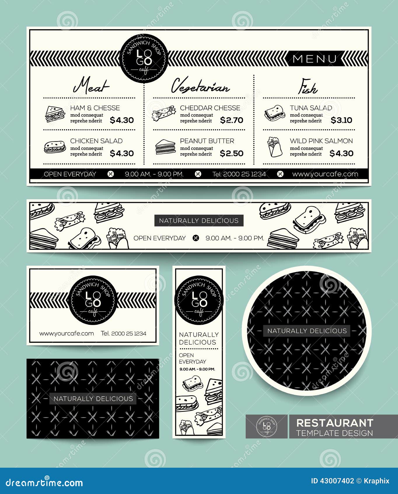 Sandwich Set Menu Restaurant Graphic Design Template Stock Vector ...