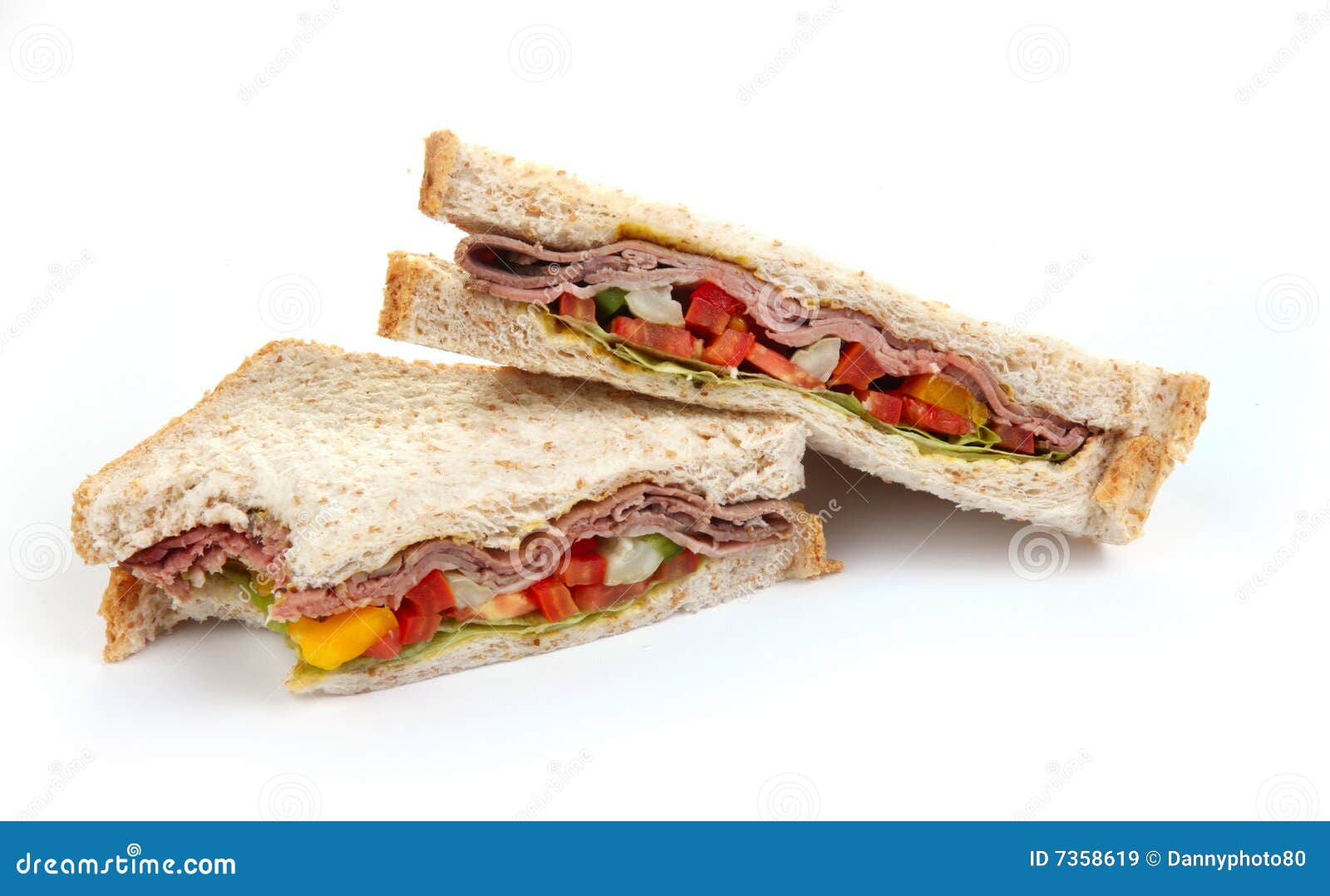 Sandwich slices stock image. Image of lettuce, food, healthy - 7358619