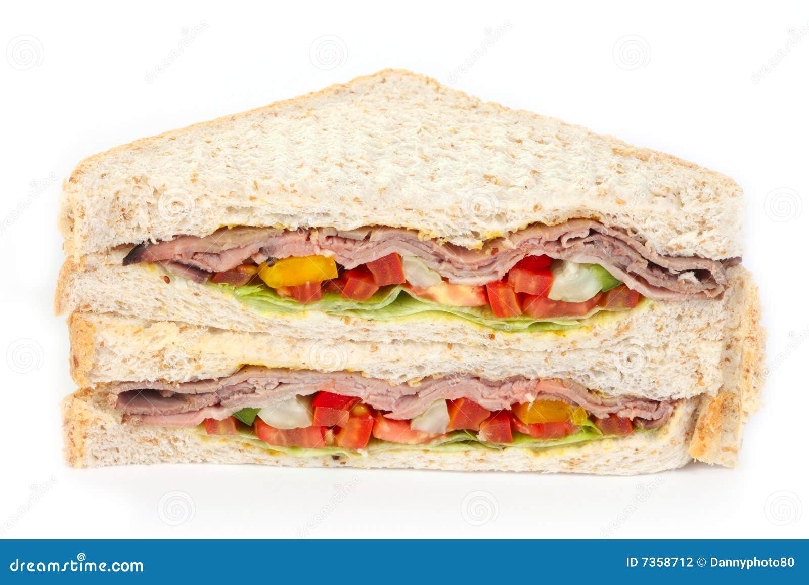 Sandwich slices stock photo. Image of food, packed, pile - 7358712