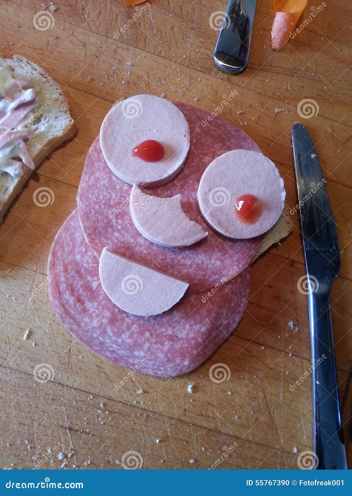 Sandwich smiling stock photo. Image of face, salami, bread - 55767390