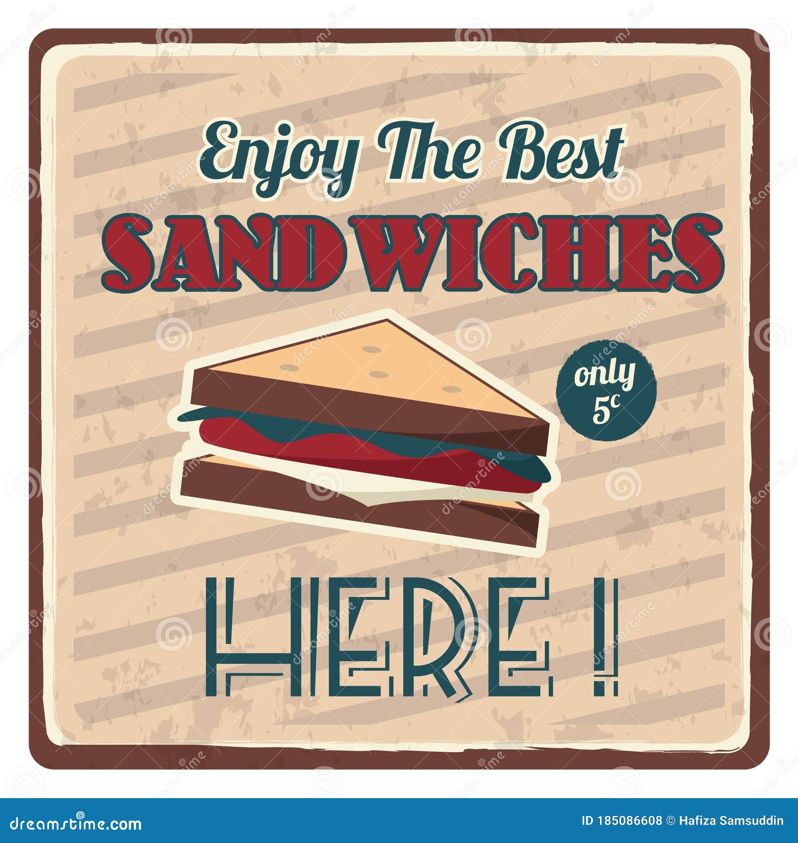 Sandwich Sticker. Vector Illustration Decorative Design Stock Vector ...