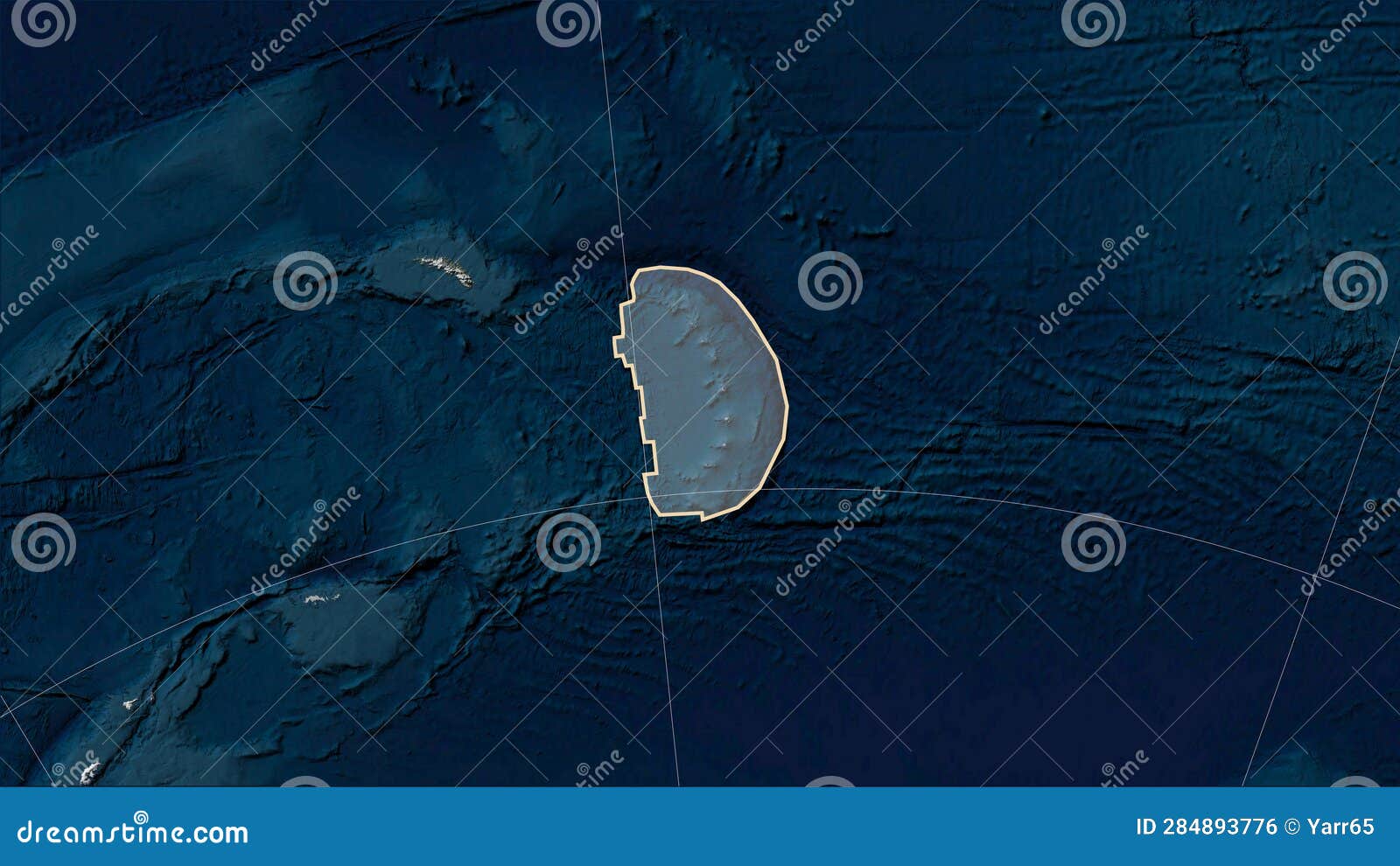 Sandwich Tectonic Plate. Satellite Map Stock Illustration ...