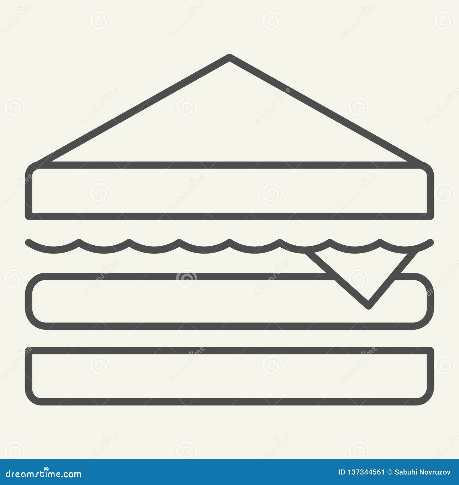 Sandwich Thin Line Icon. Snack Vector Illustration Isolated On White ...