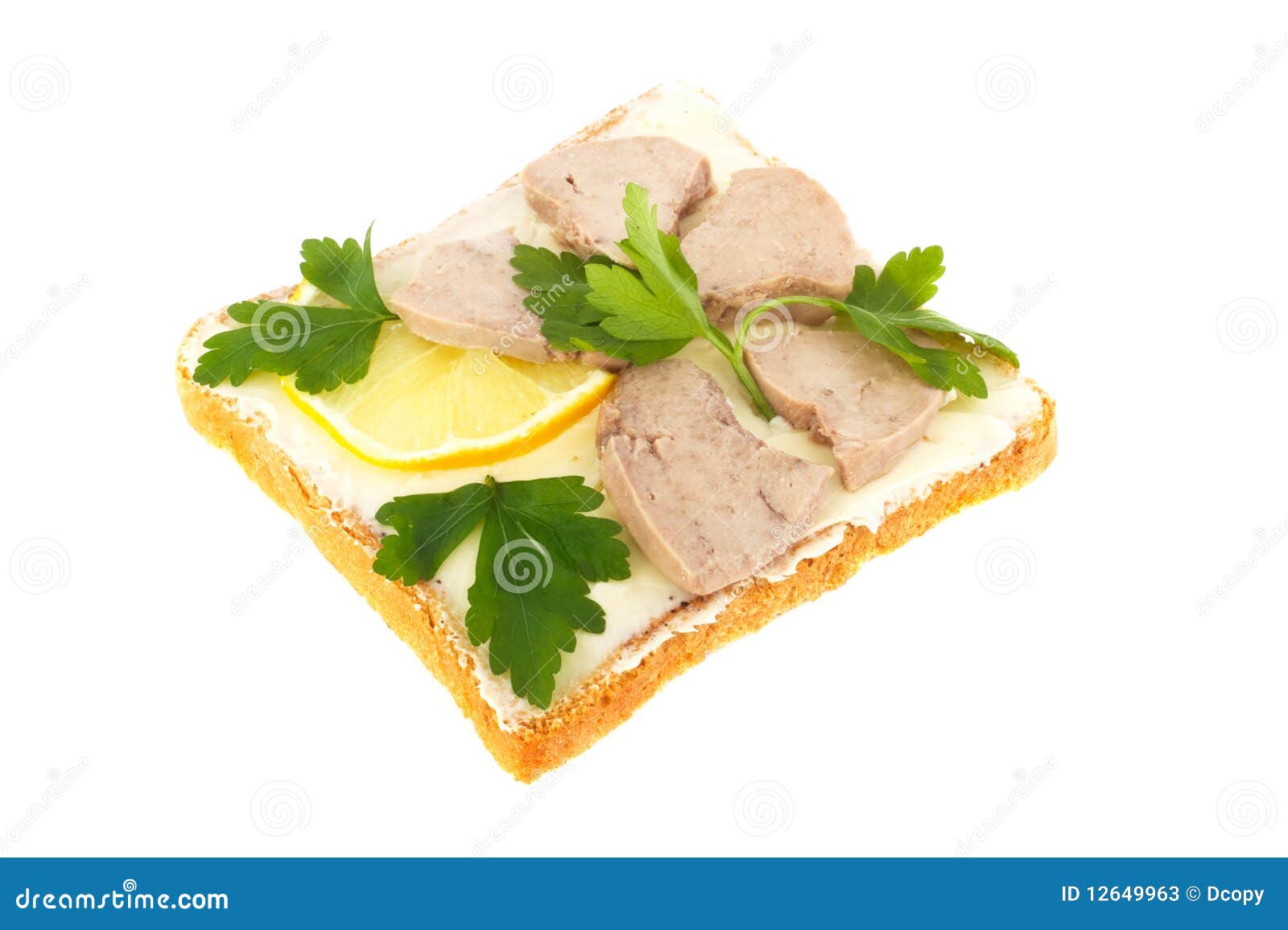 Sandwich Toast,cod Liver, Slices of Lemon and Pars Stock Image - Image ...