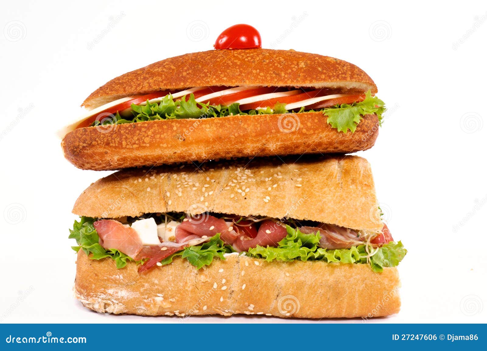 Sandwich tower stock photo. Image of prsuta, lettuce - 27247606