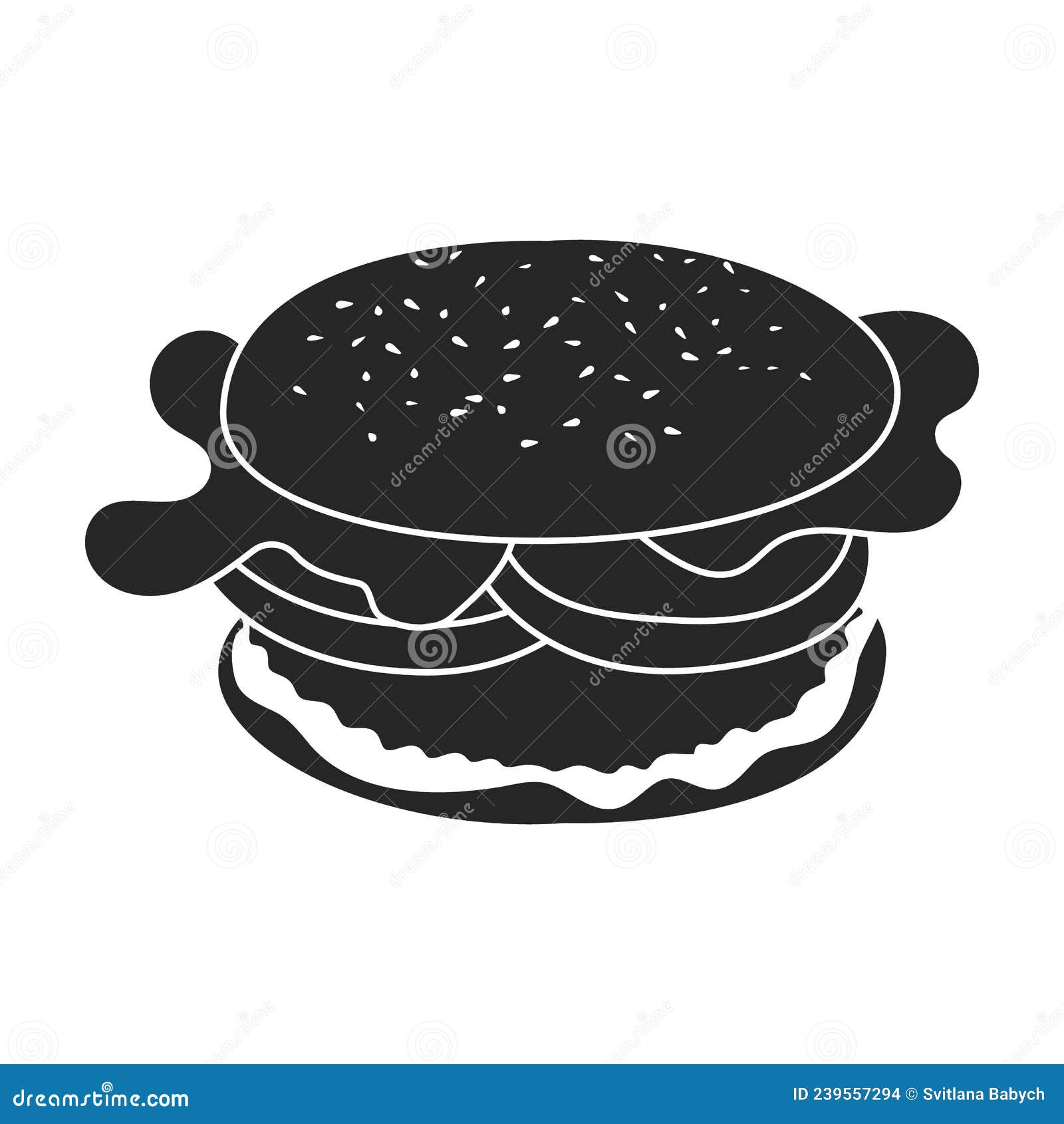 Sandwich Vector Icon.Black Vector Icon Isolated on White Background ...