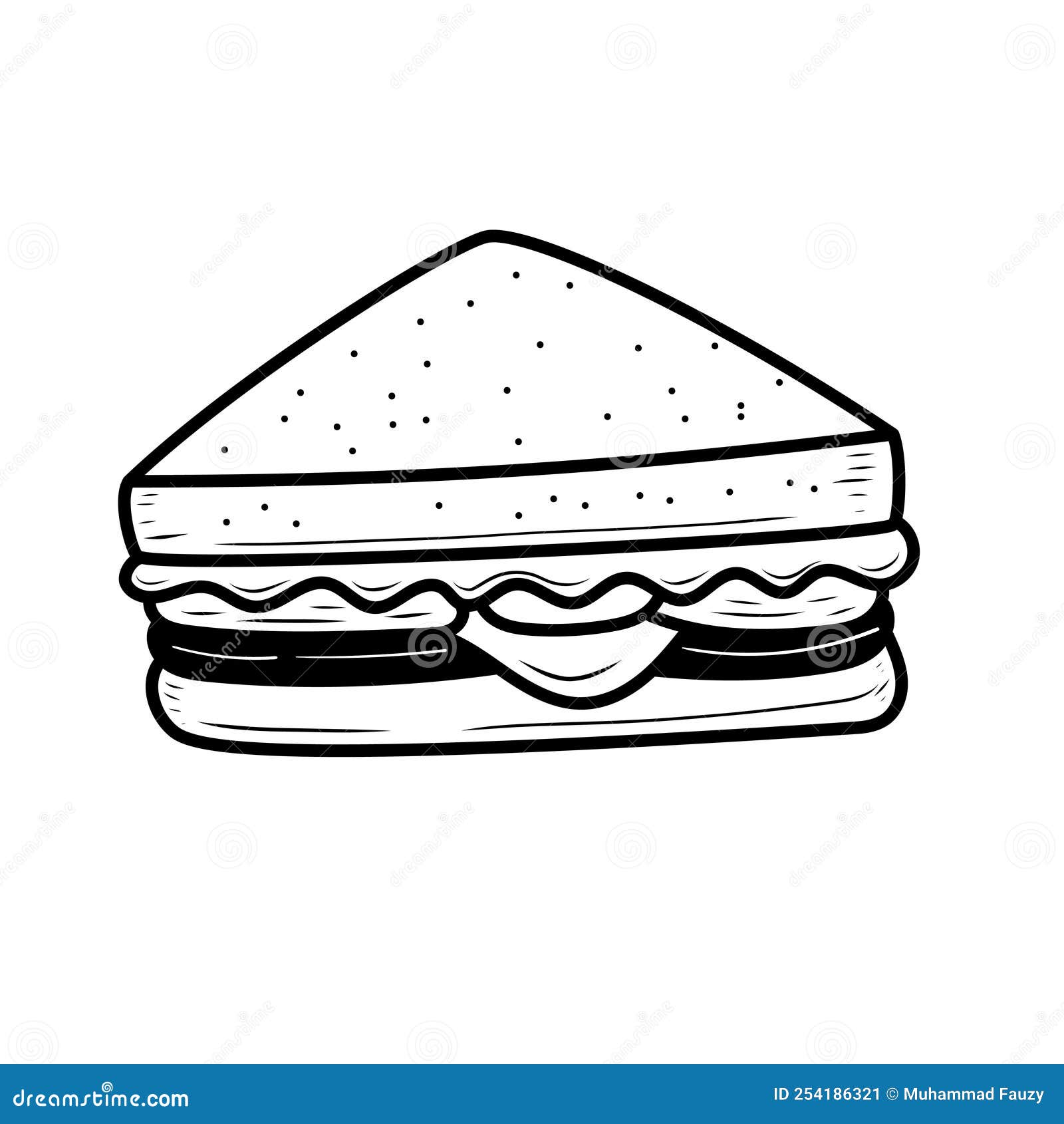 Sandwich Vector Illustration with Doodle Drawing Style Stock Vector ...
