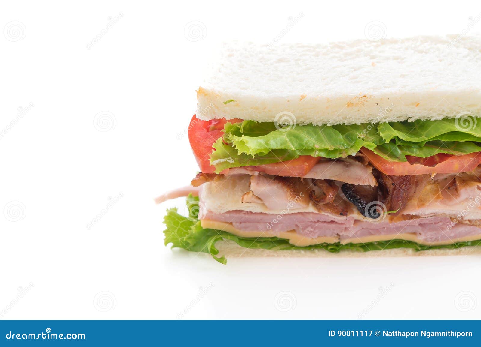 Sandwich on White Background Stock Image - Image of cheese, lunch: 90011117