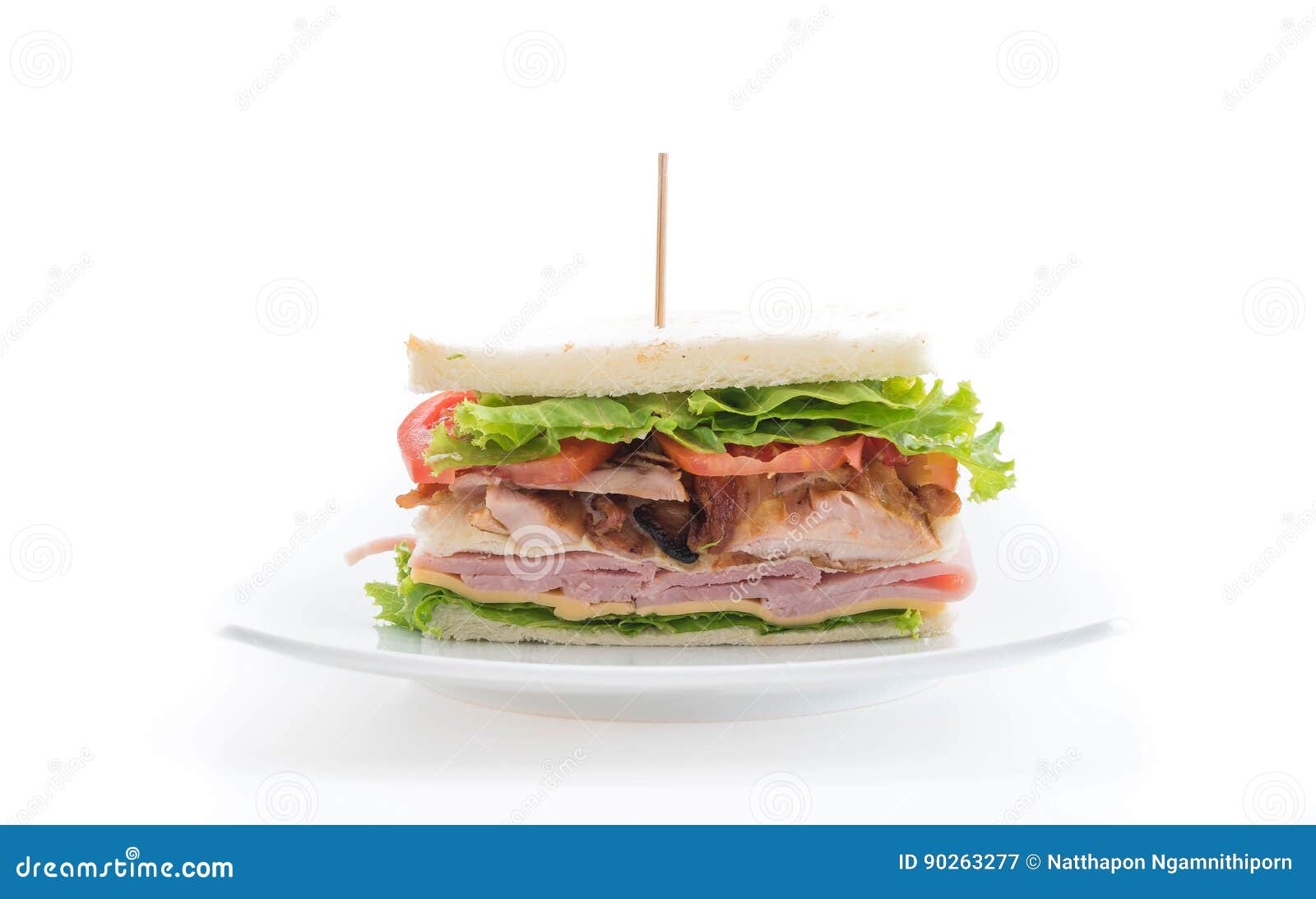 Sandwich on White Background Stock Image - Image of snack, delicious ...