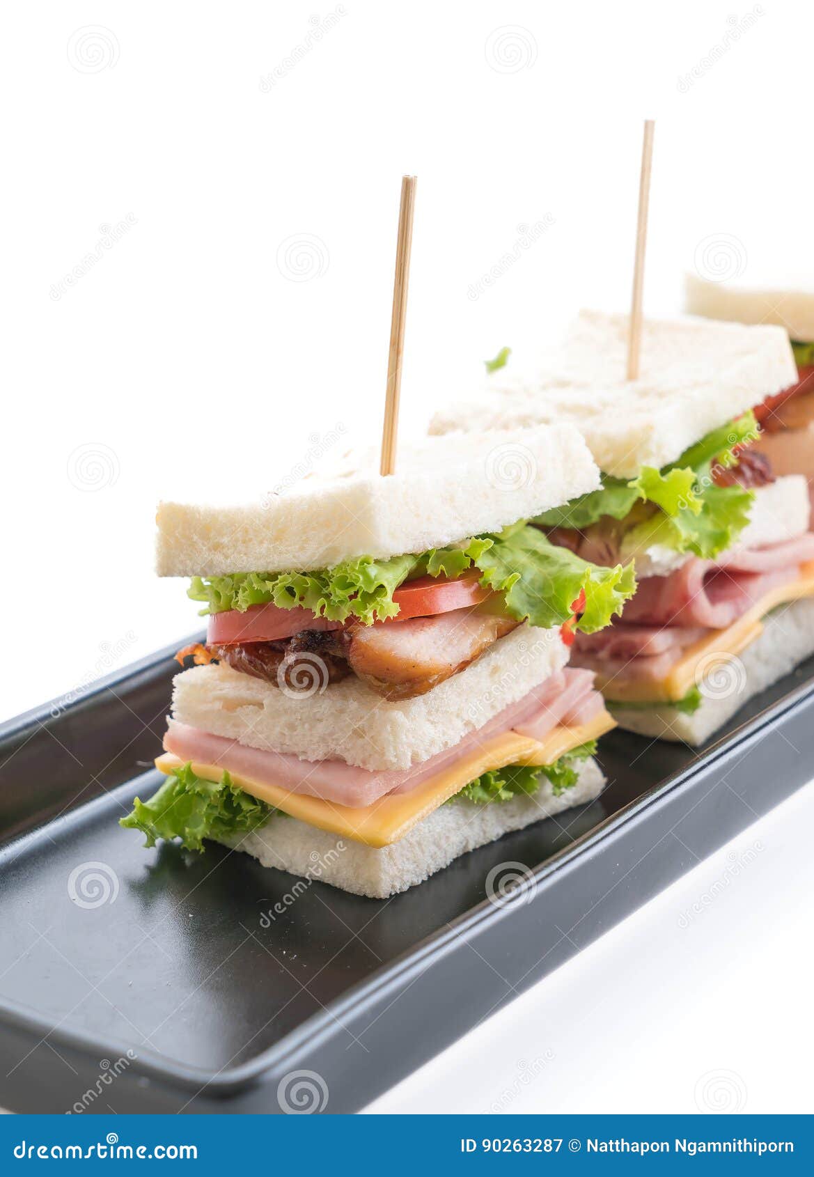 Sandwich on White Background Stock Image - Image of salad, cheese: 90263287